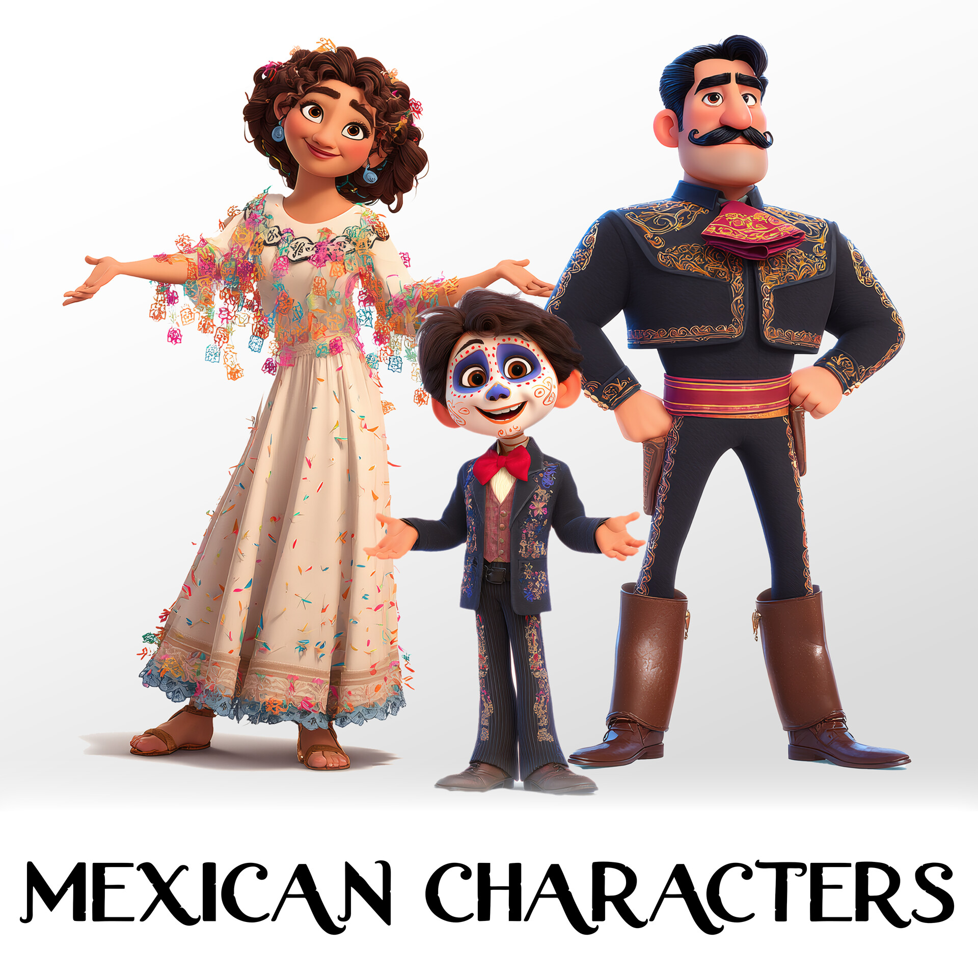 ArtStation - 400 Mexican Characters - Pixar Style Reference Image Pack ...