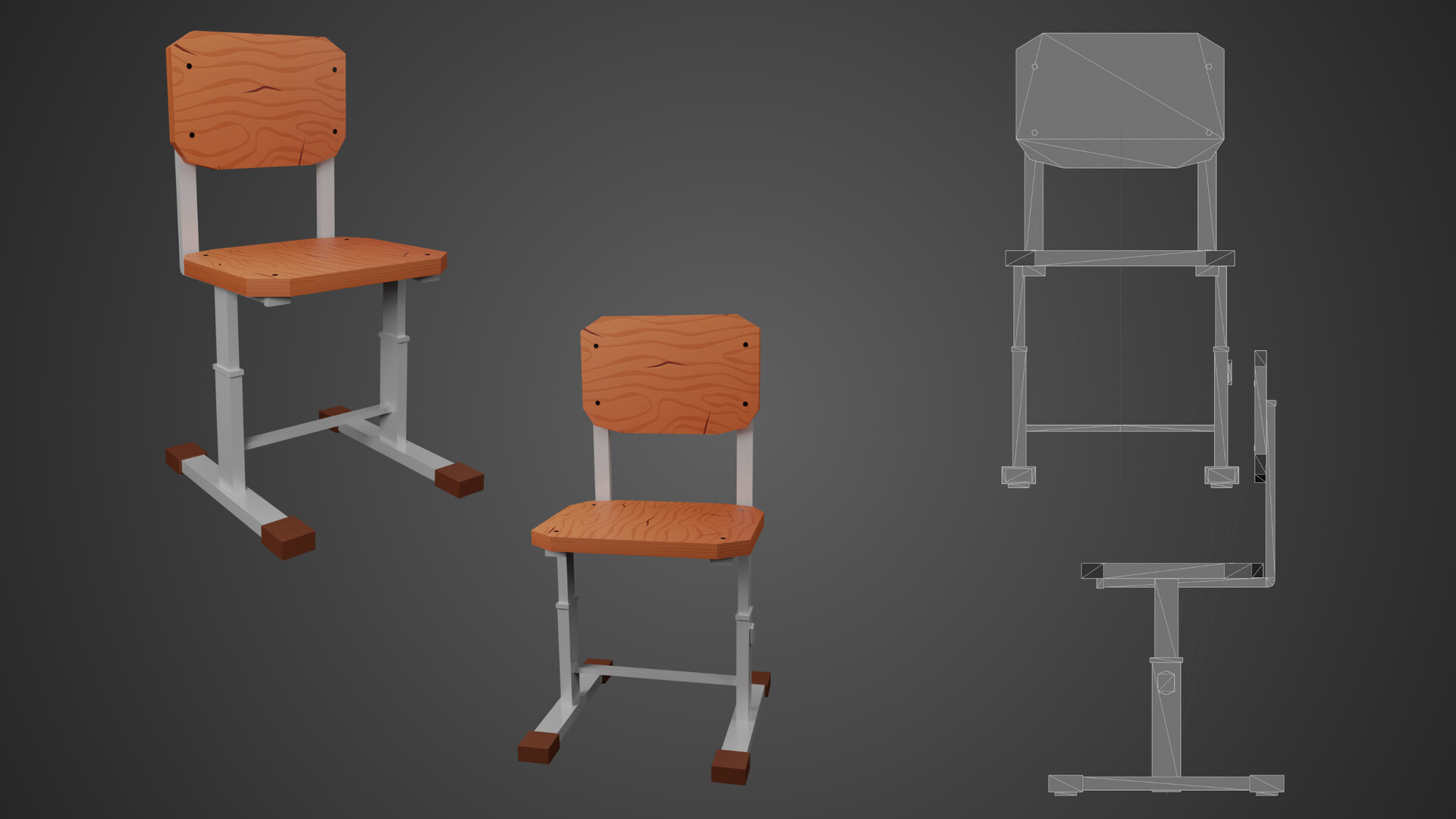 ArtStation - School Table & Chair – Modular Asset for Game Environments