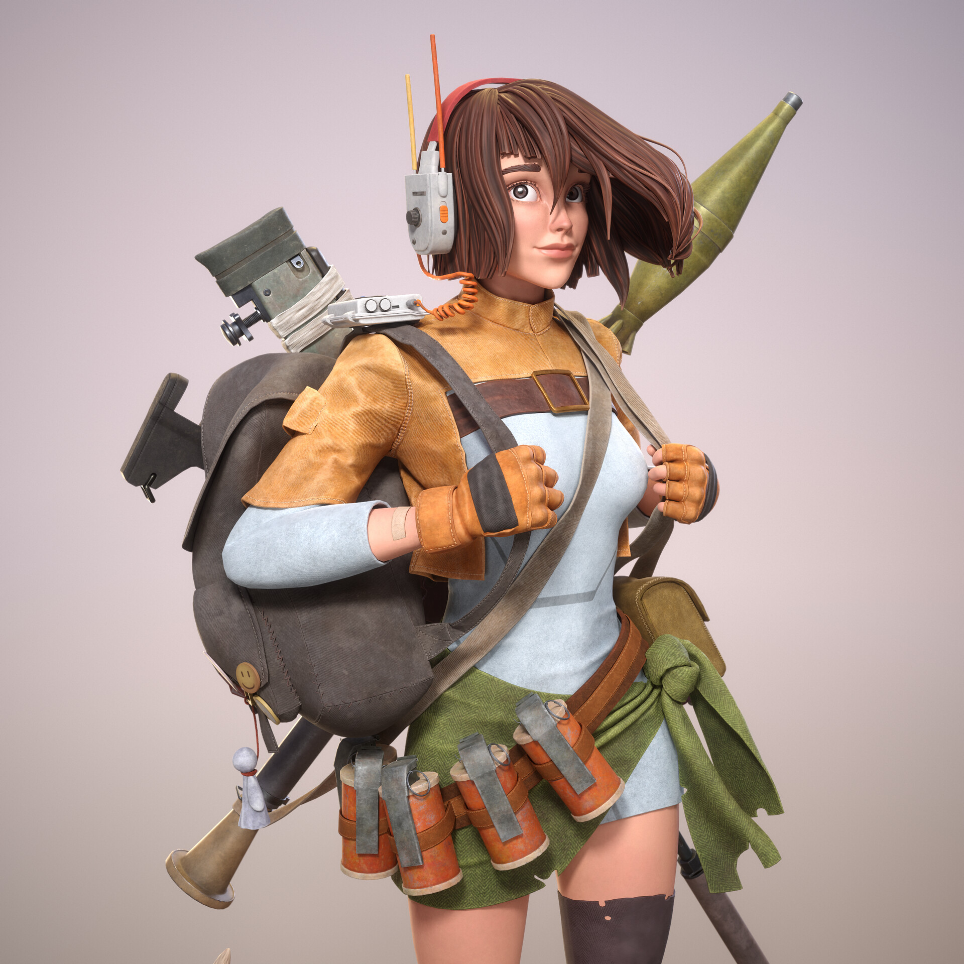 ArtStation - Post apocalyptic girl with her corgi