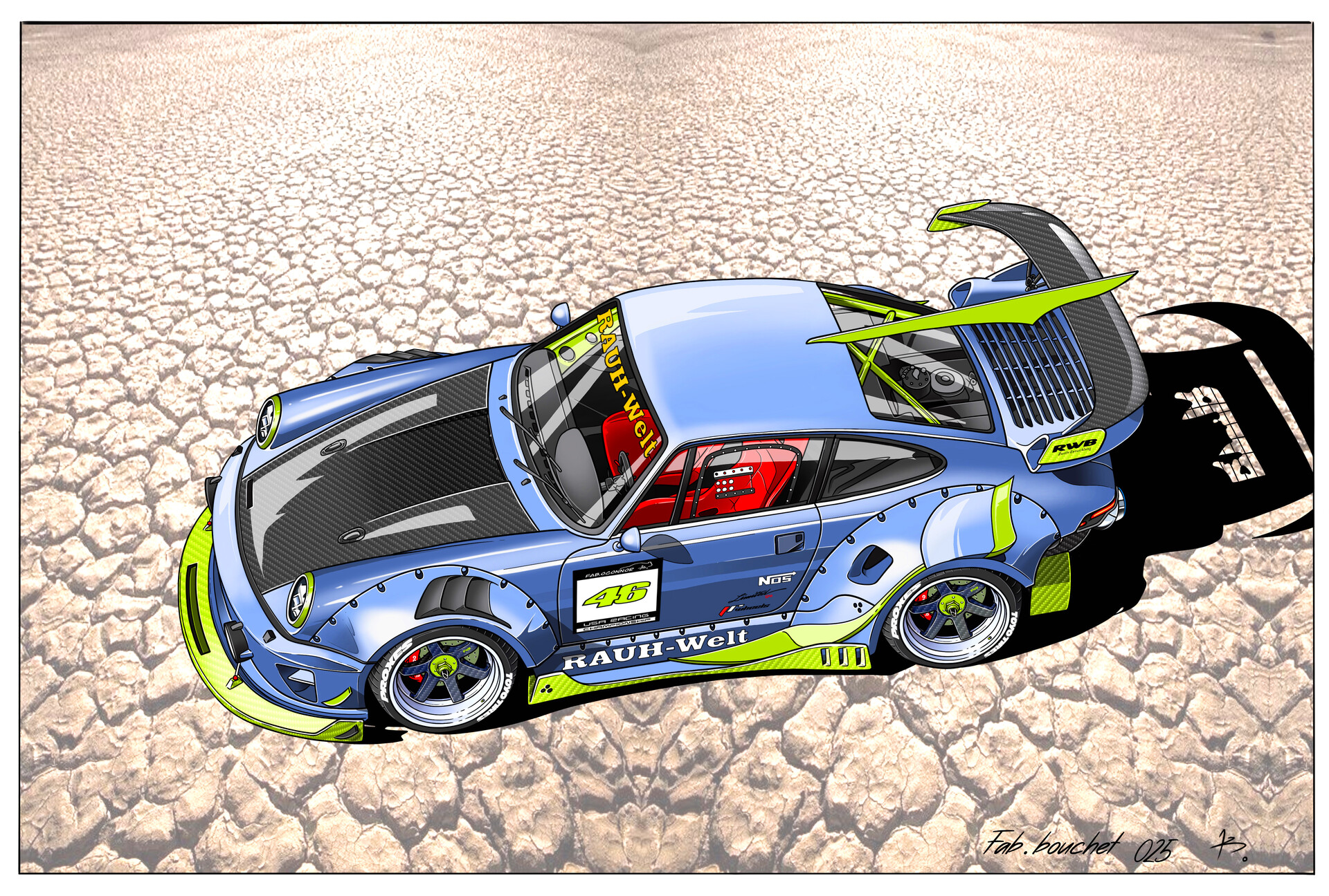 ArtStation - PORSCHE 964 RWB Time Attack