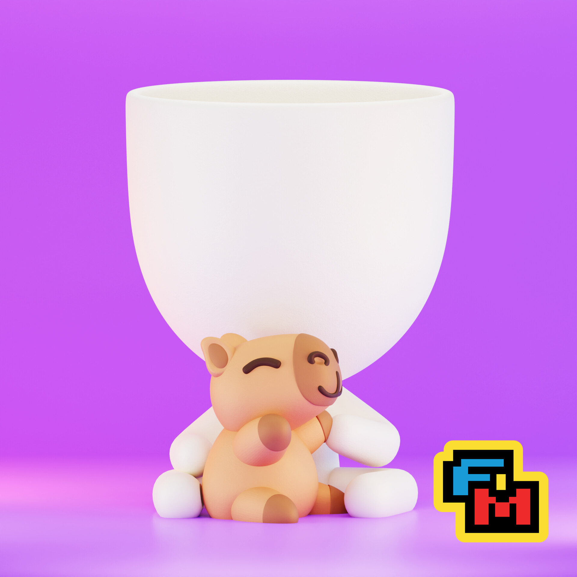 ArtStation - Robert Pot & Capybara – Decorative Planter for 3D Printing