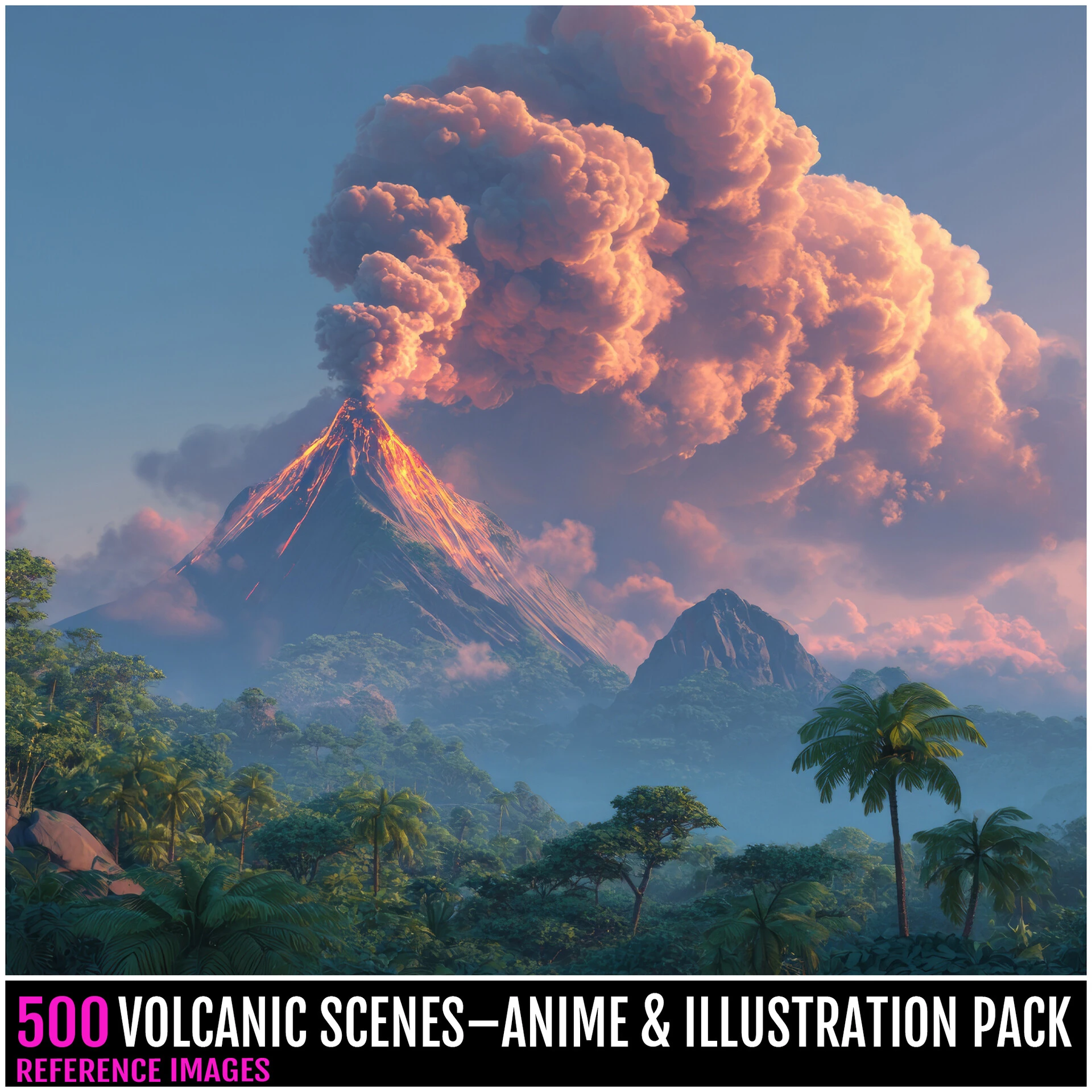 ArtStation - 500 VOLCANIC SCENES–ANIME & ILLUSTRATION PACK