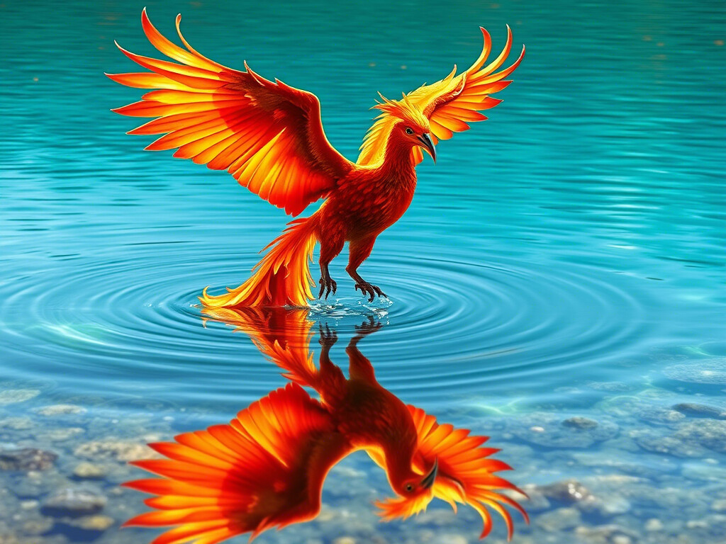 ArtStation - Phoenix Rebirth Over Crystalline Waters 🔥