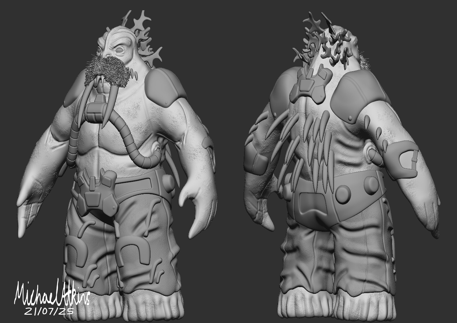 ArtStation - Michael Atkins 3D Walrus Alien Character Sheet AO
