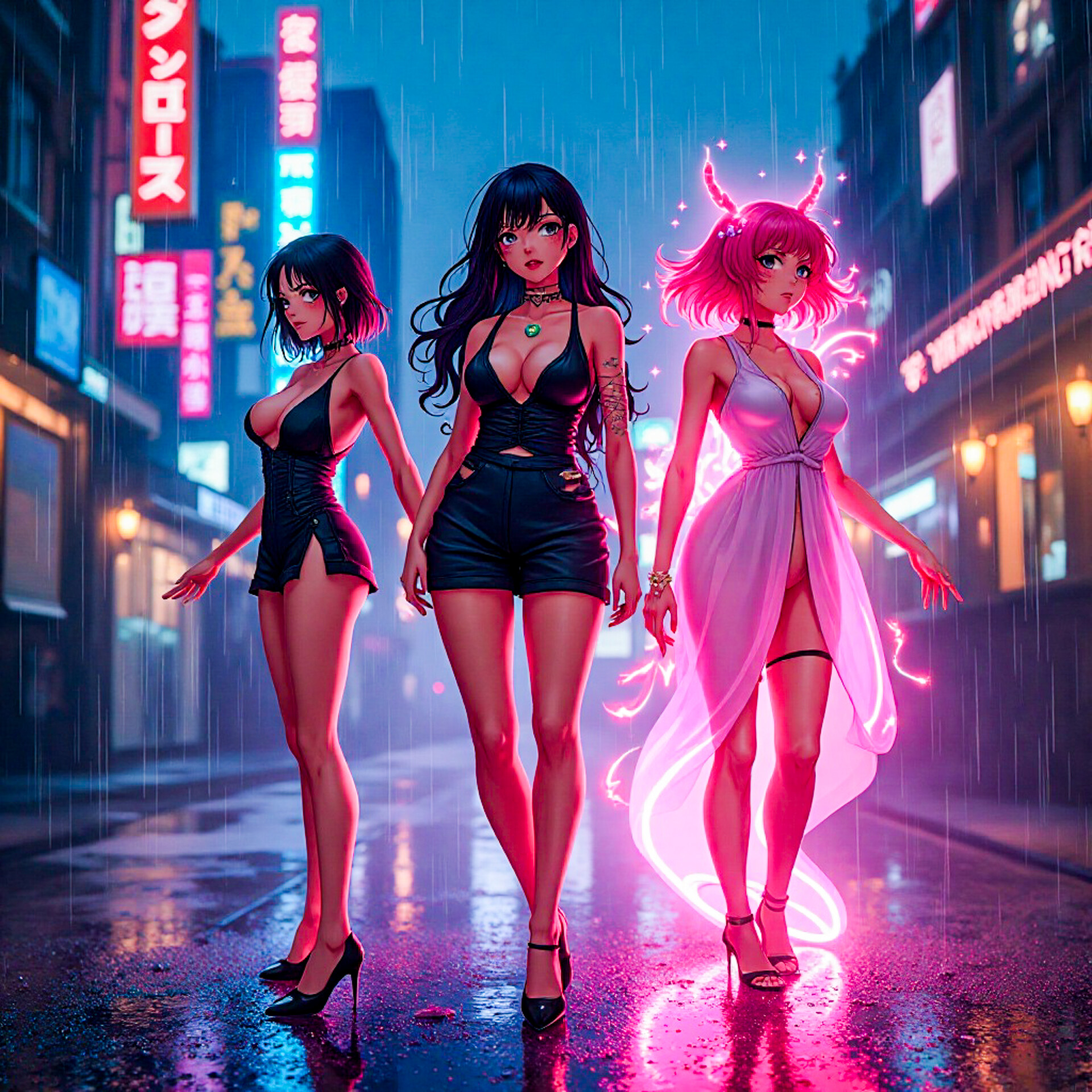 ArtStation - "Evening parade of fantasies: beauty walks along the asphalt"