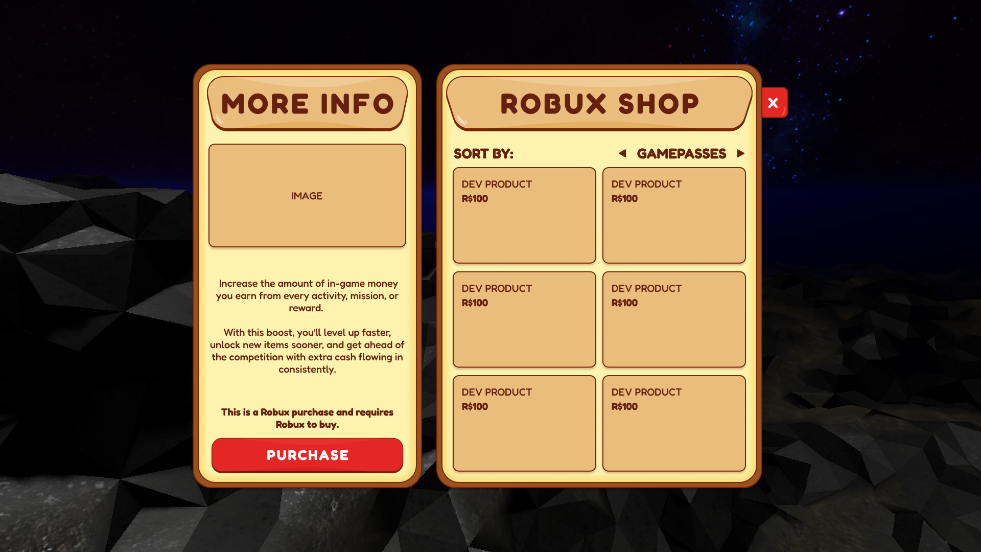 Solys Game User Interface Designer - Cream Cartoony Roblox UI