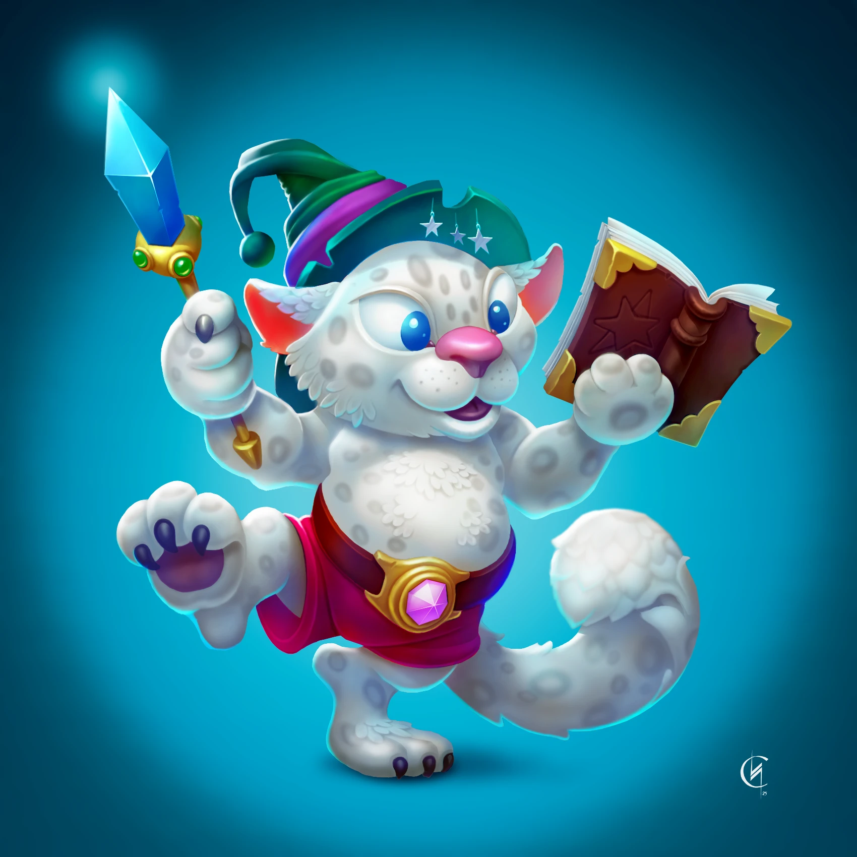 ArtStation - Snow Leopard Wizard