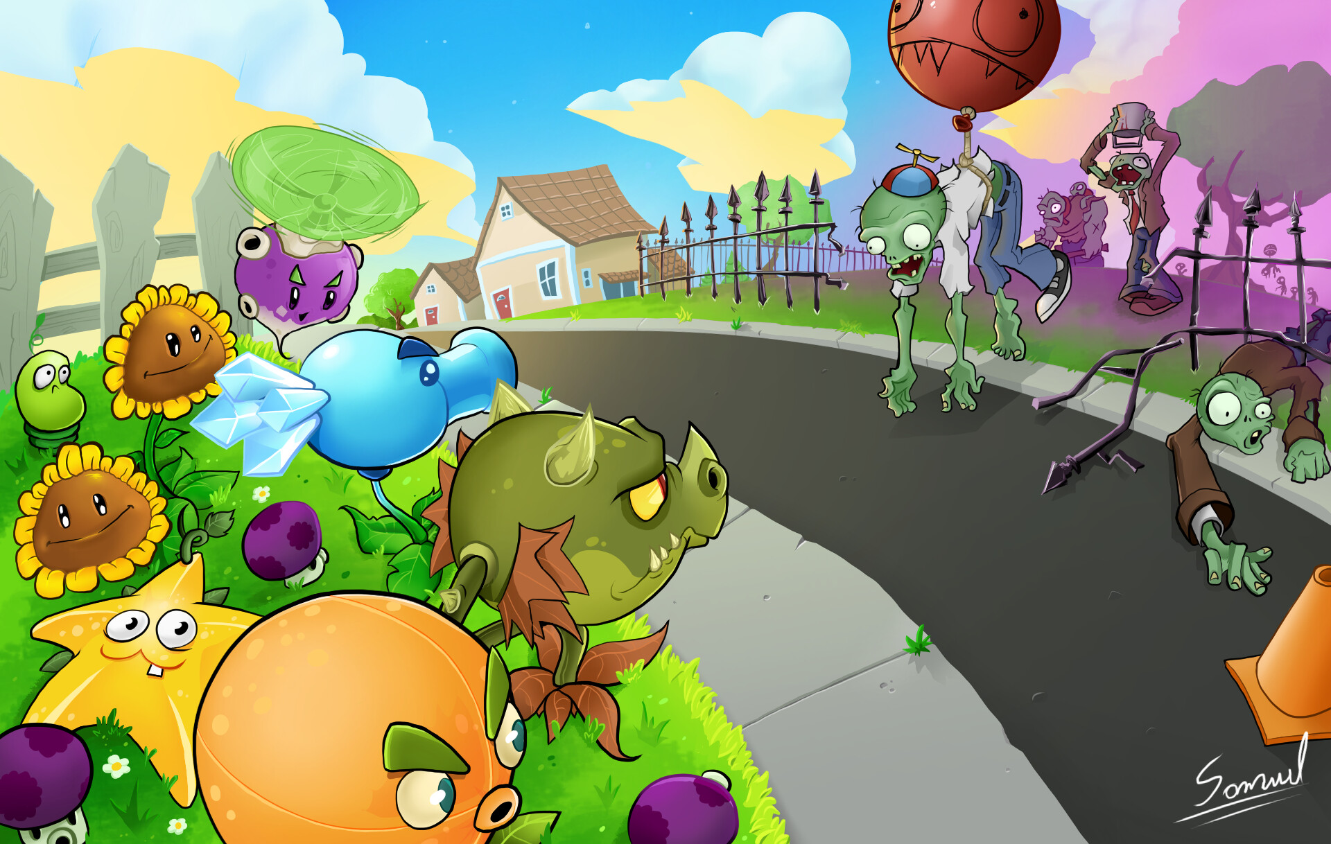 ArtStation - Planta vs Zombies loading screen - Fanart