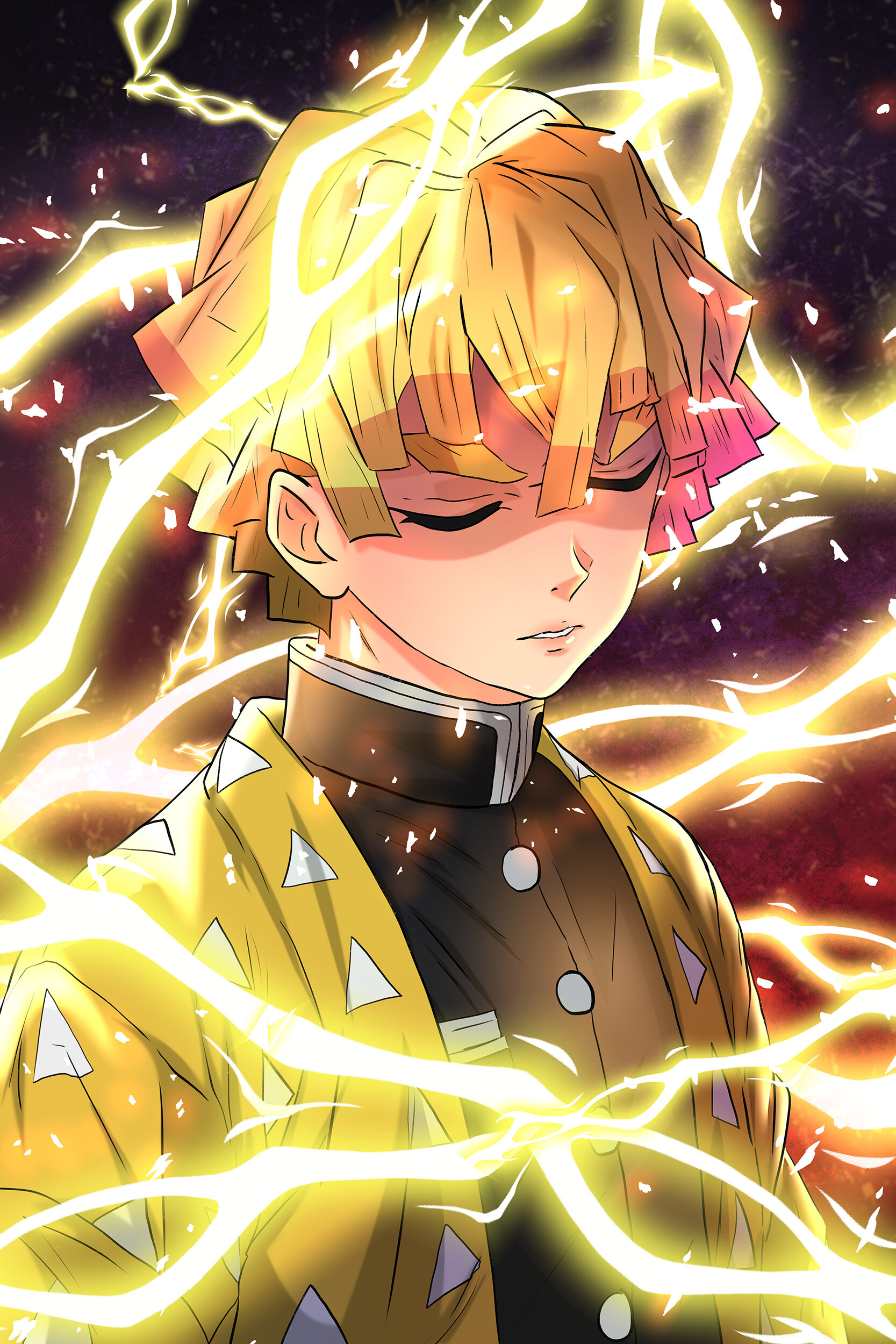 Yuuki Shin - Zenitsu from Demon Slayer fanart