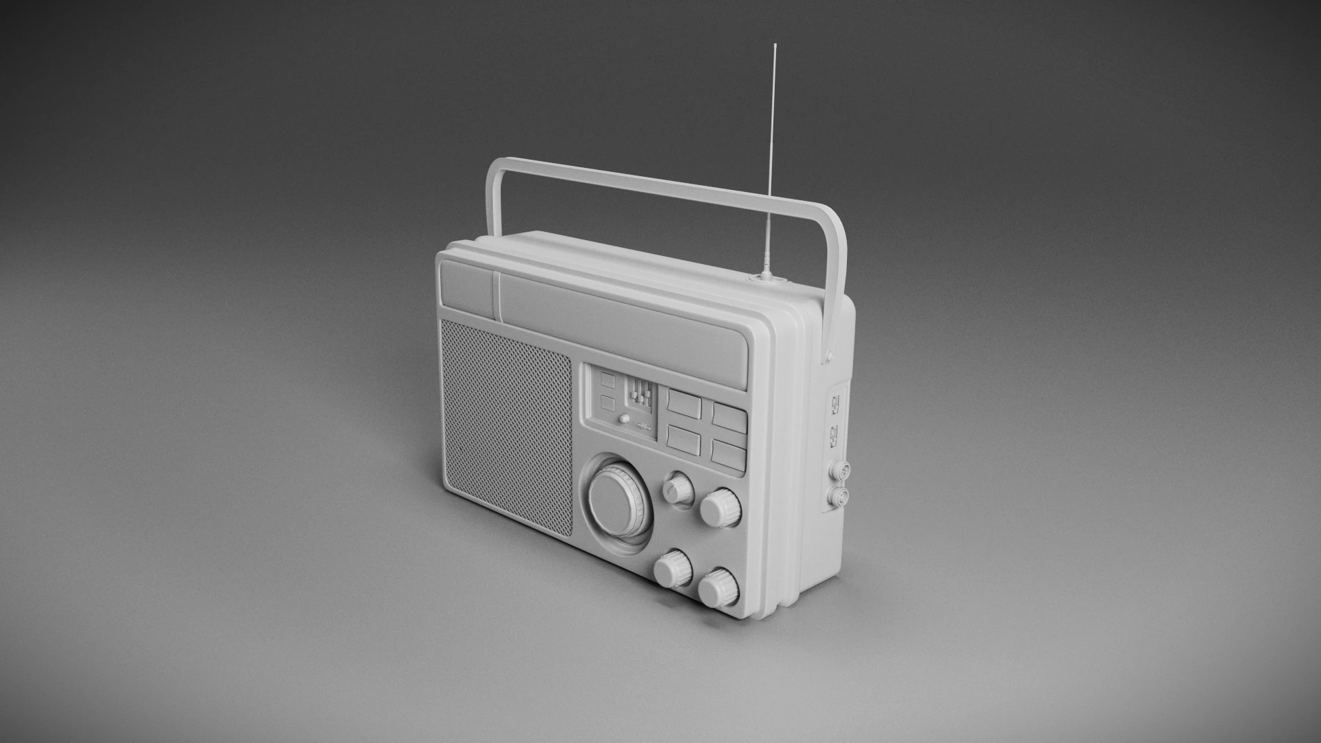 ArtStation - Radio - Clay Render