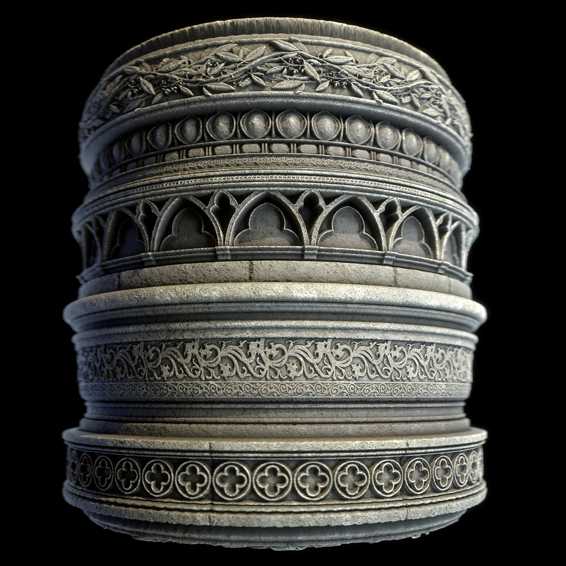 ArtStation - Procedural Gothic Stone Trim Sheet