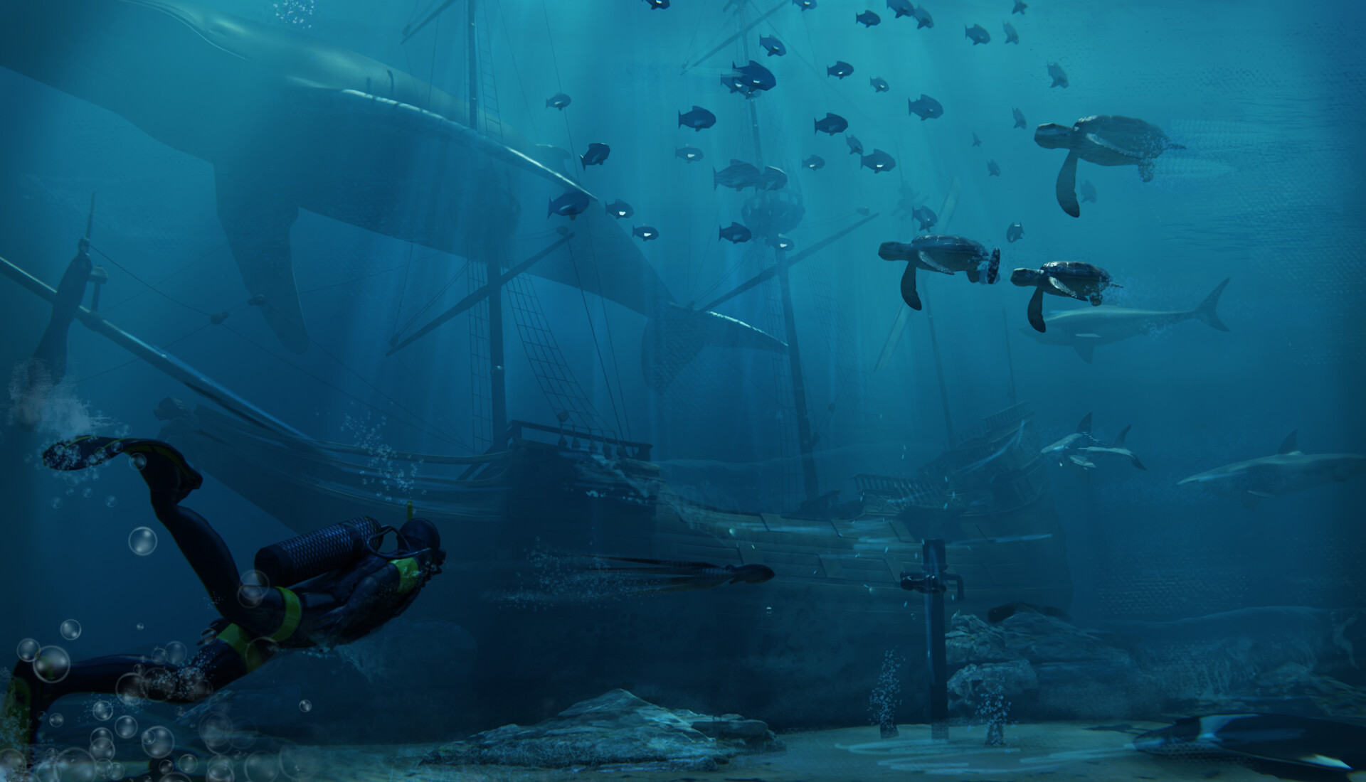 ArtStation - Sunken ship