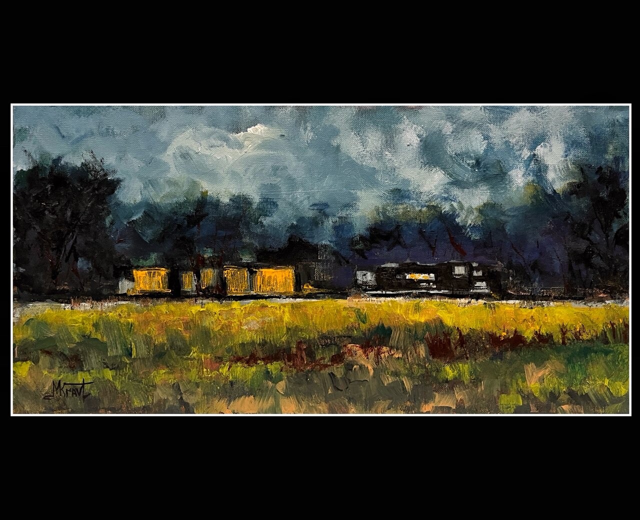 ArtStation - En Plein Air. Painting outdoors. 10x20" Freight Train at ...