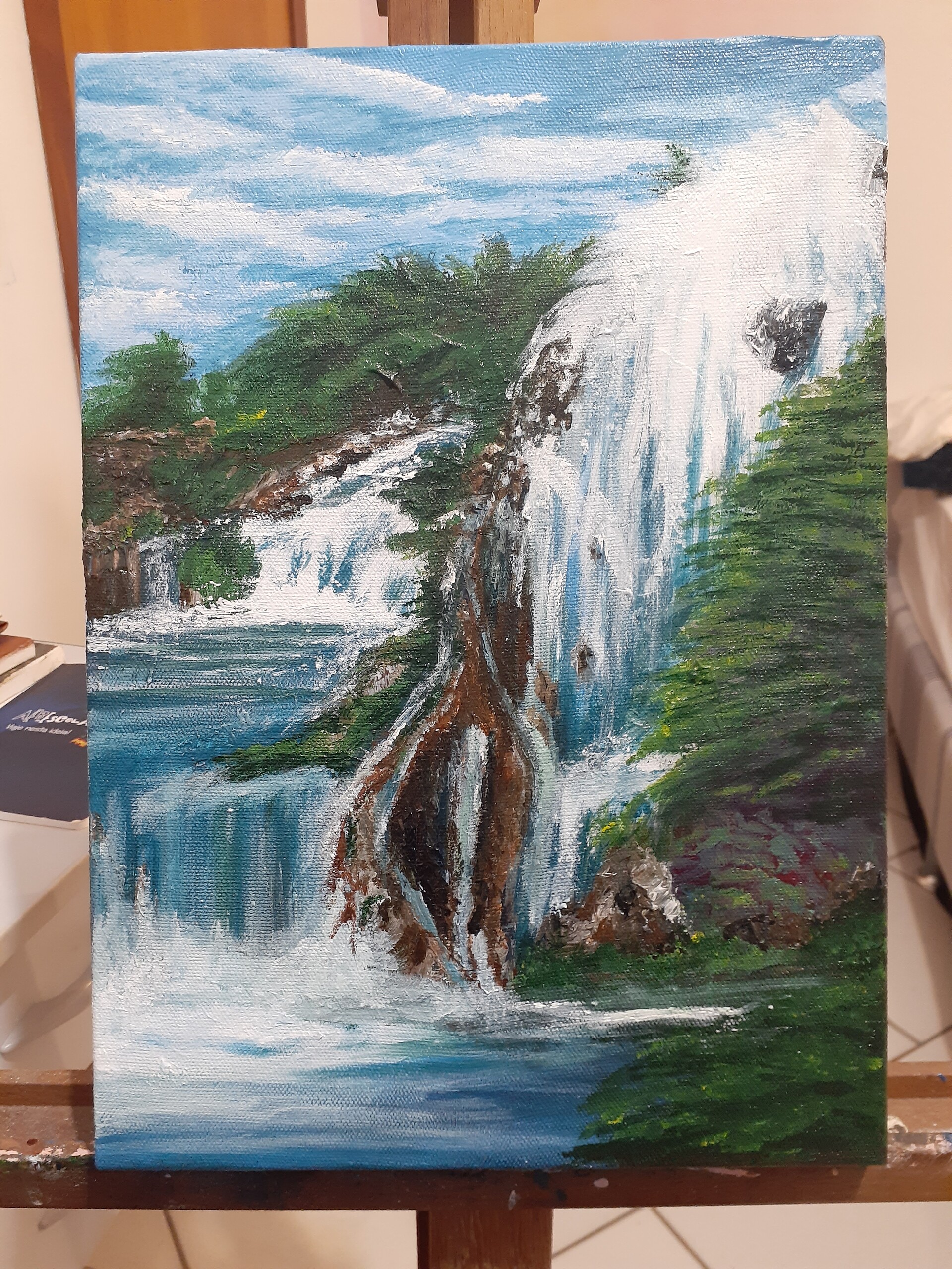 ArtStation - Cave Behind Waterfall