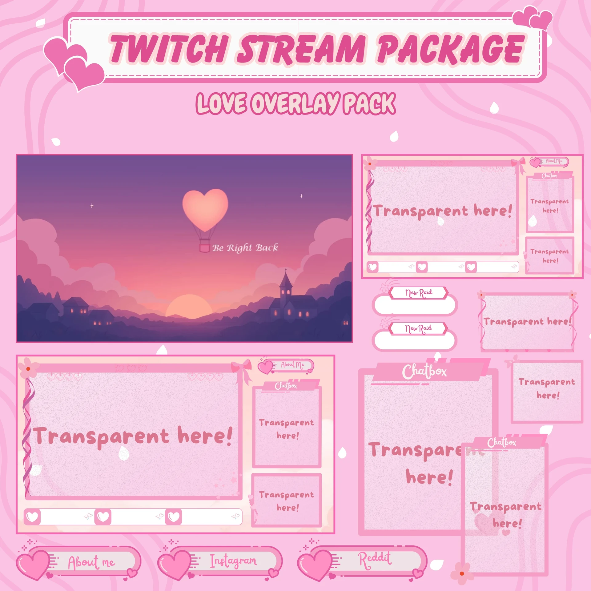 ArtStation - Love Overlay Stream Package For Twitch Stream / YouTube ...