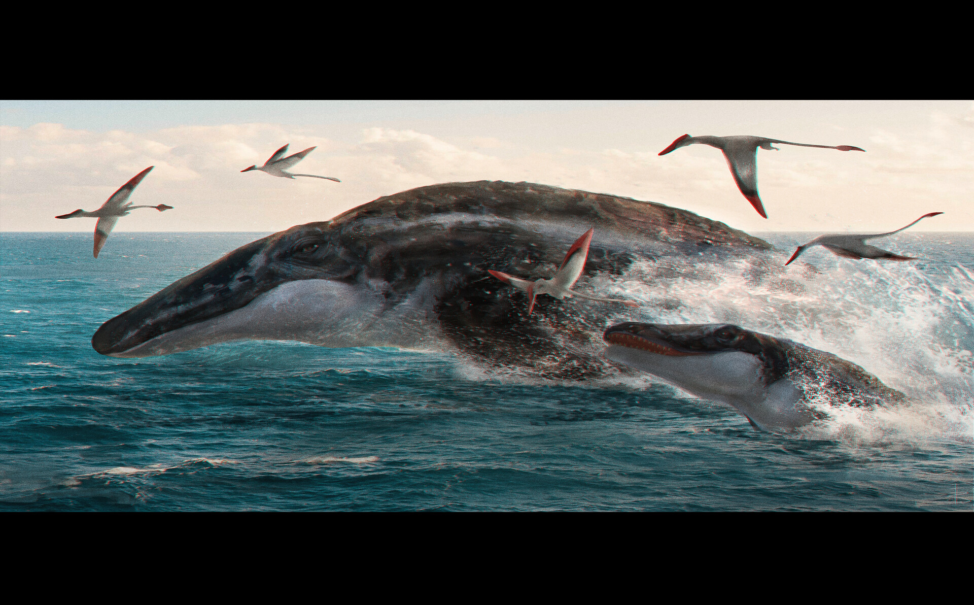 ArtStation - Mosasaurus with Baby