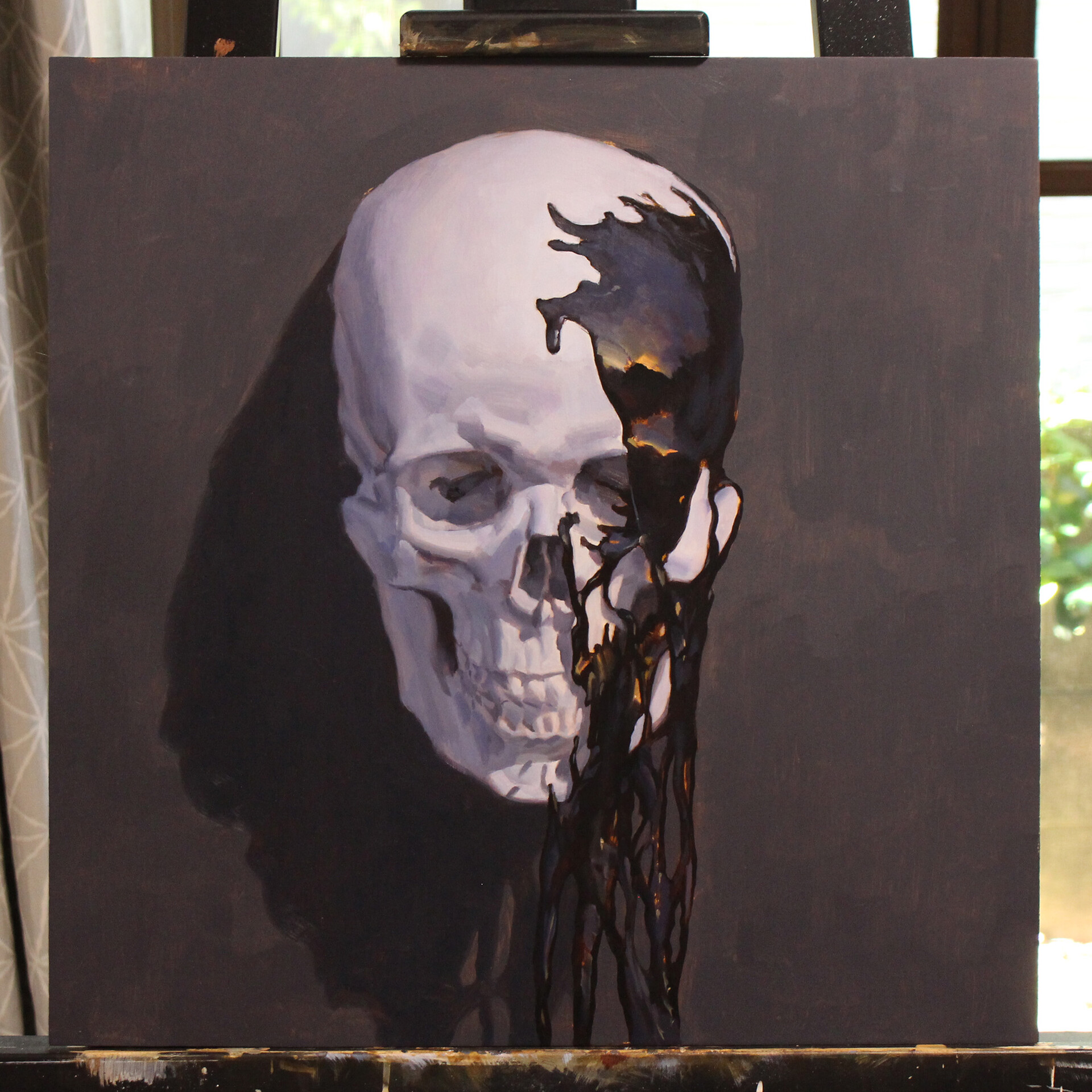 ArtStation - Plaster Skull with Tar