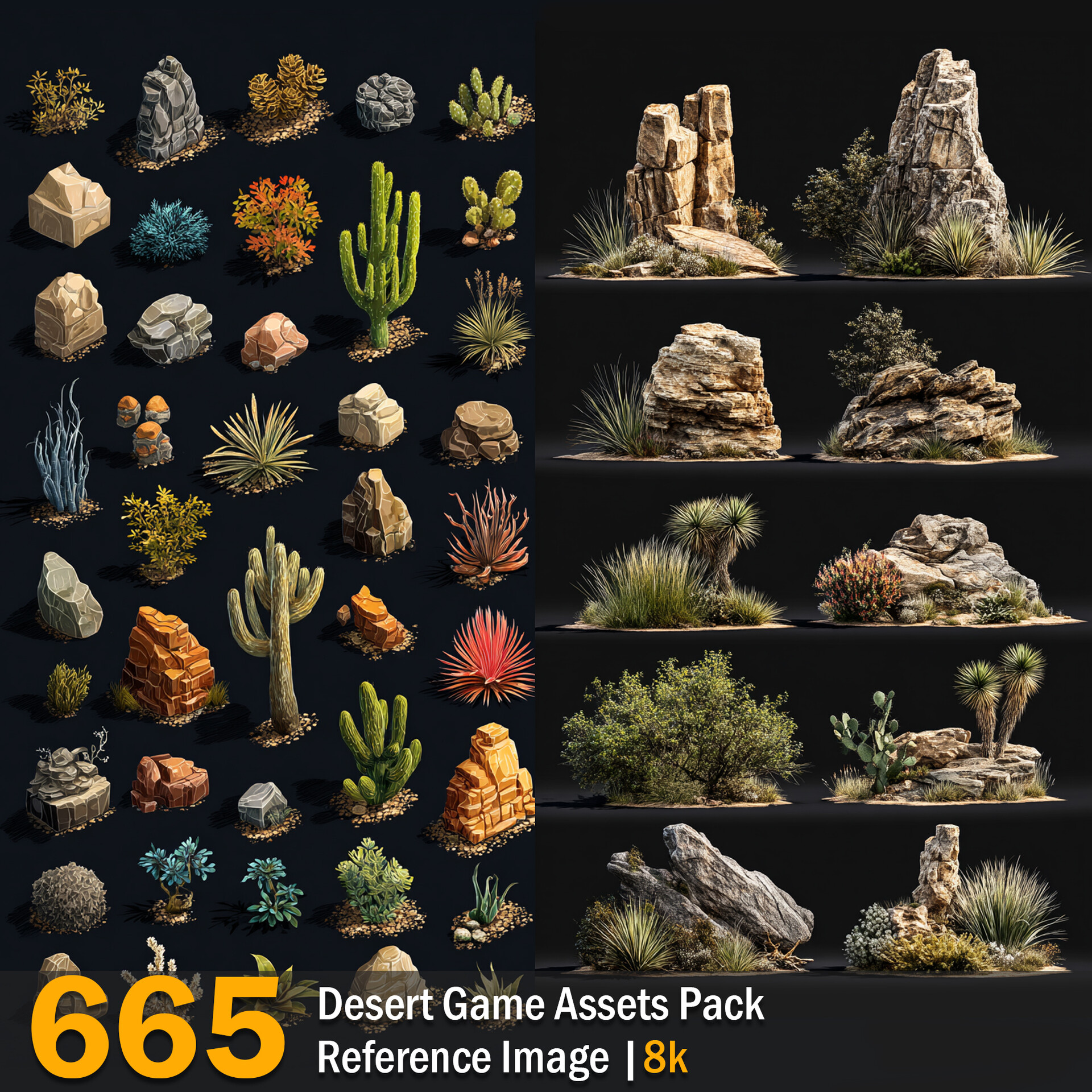 ArtStation - Desert Game Assets Pack | Reference Images | 8K