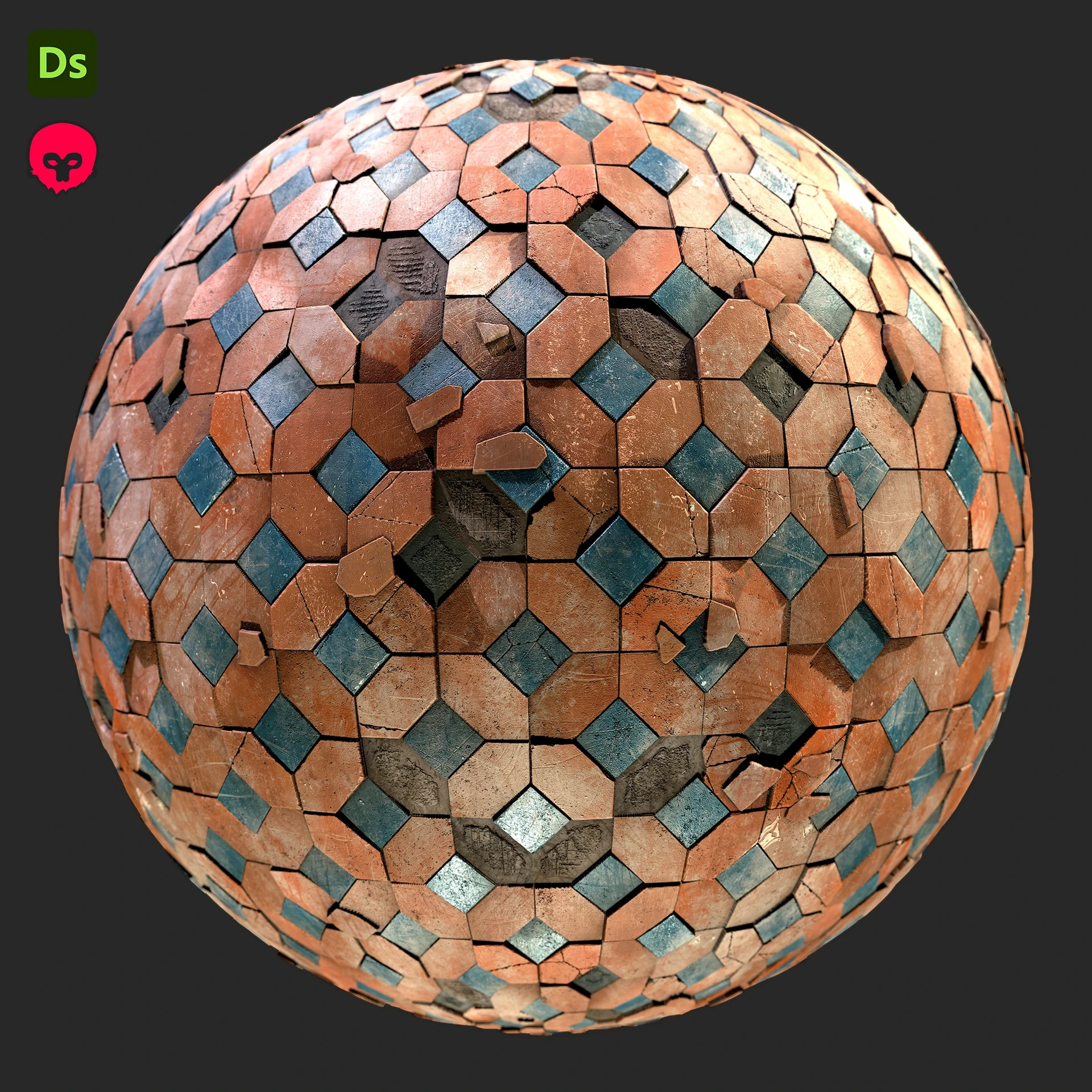 Ali zalnezhad - Procedural Broken Clay Tile – PBR Material for Games & Environments