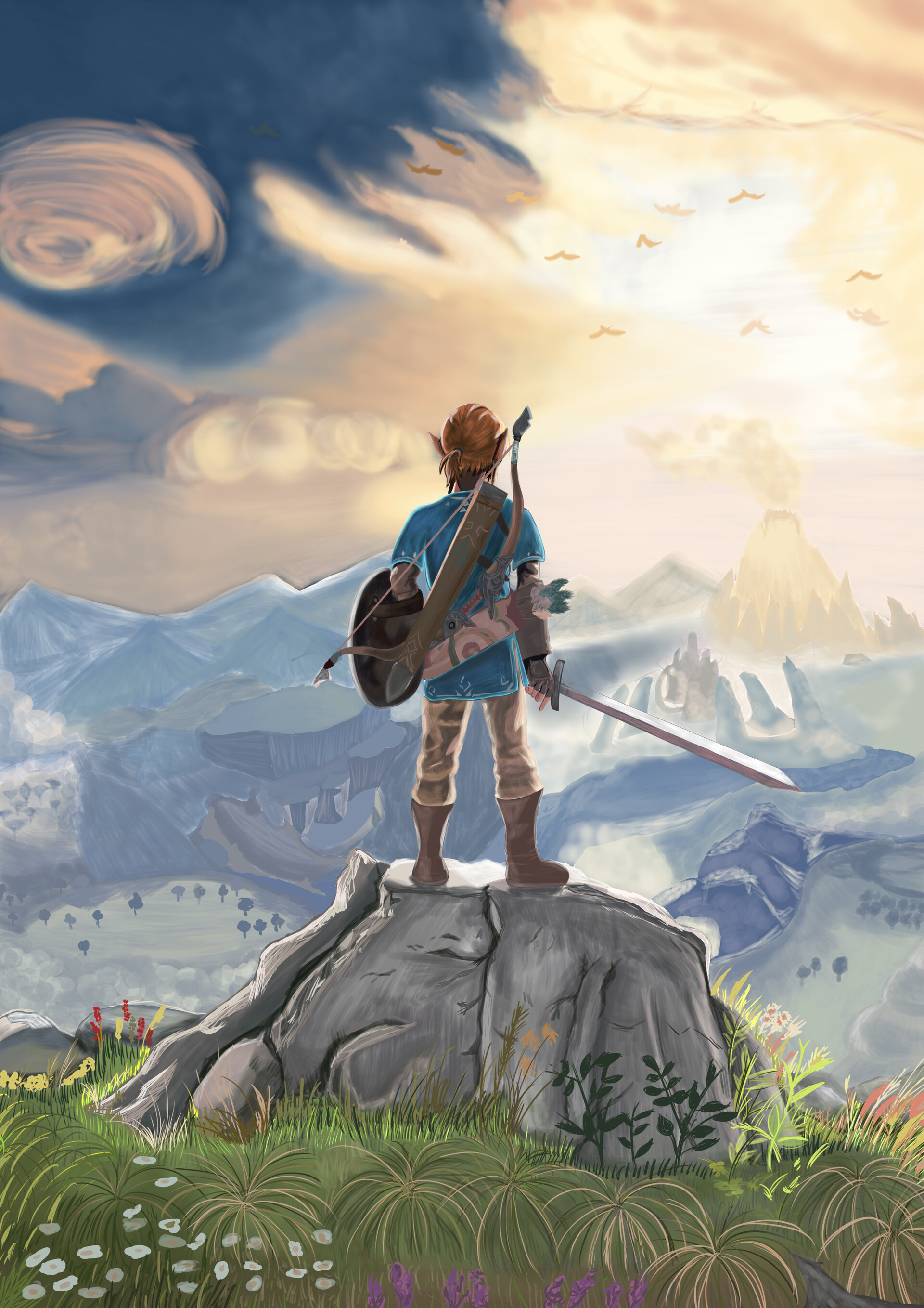 ArtStation - Zelda: Breath of the Wild Cover Art