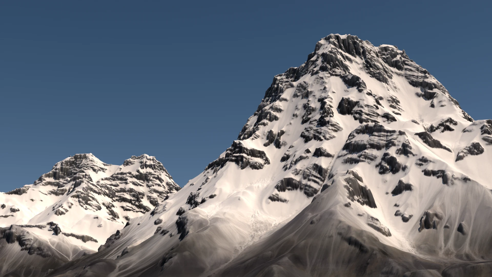 ArtStation - Gaea 2 Terrain Study. Snowy Peaks.