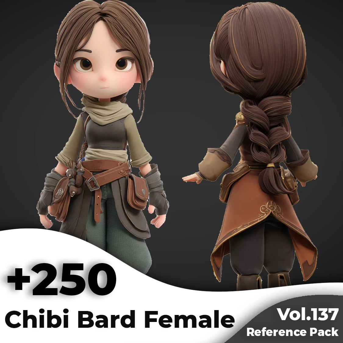 3d Head Sculpt References In 4k Tika Art 250 Chibi Bard Female