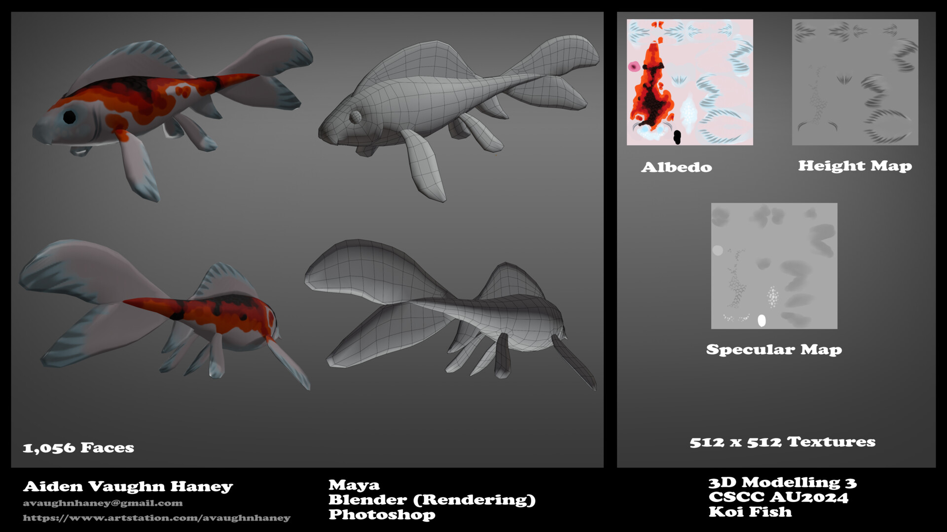 ArtStation - 3D Modelling - Koi Fish