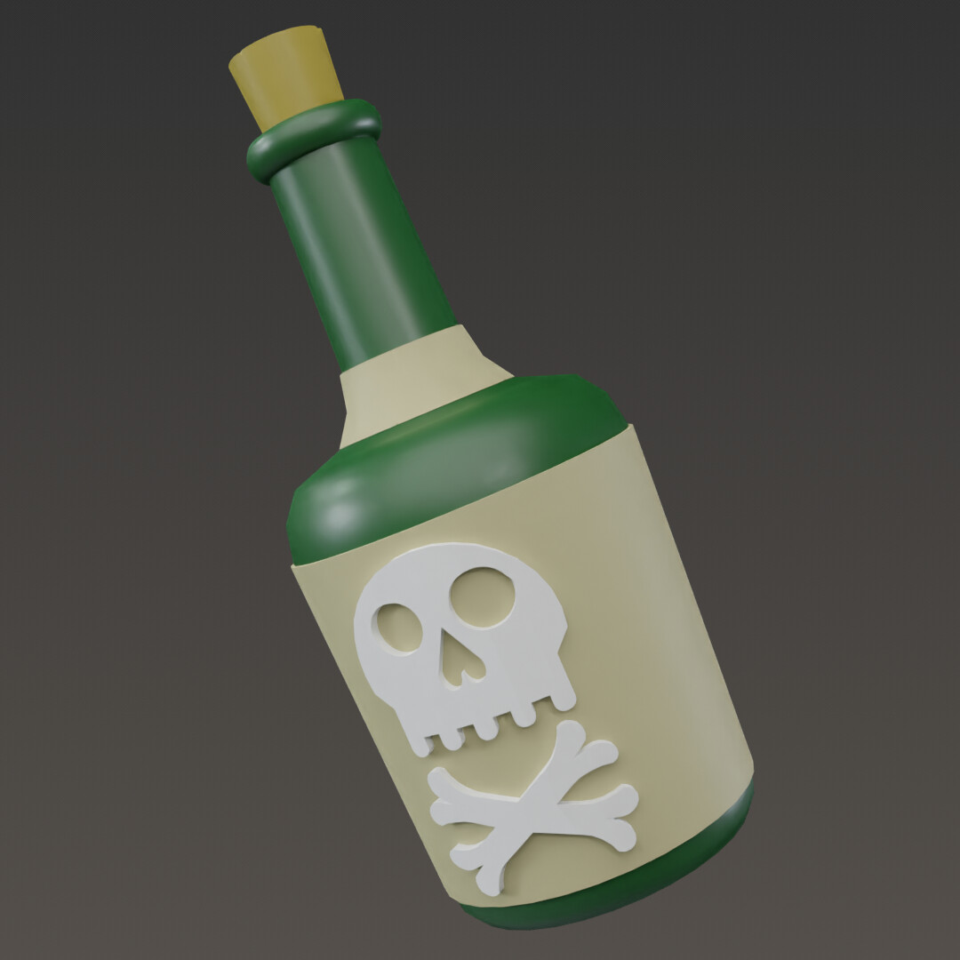 ArtStation - Low Poly Rum Bottle