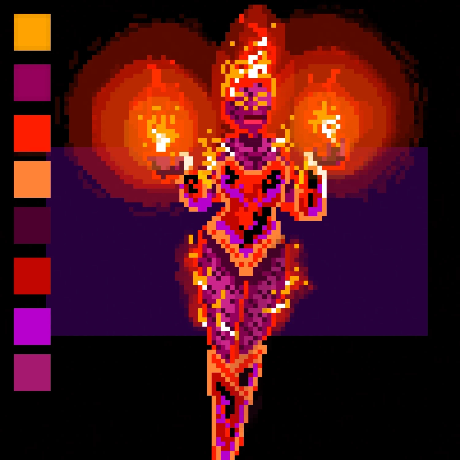 ArtStation - Fire Elemental - pixel art