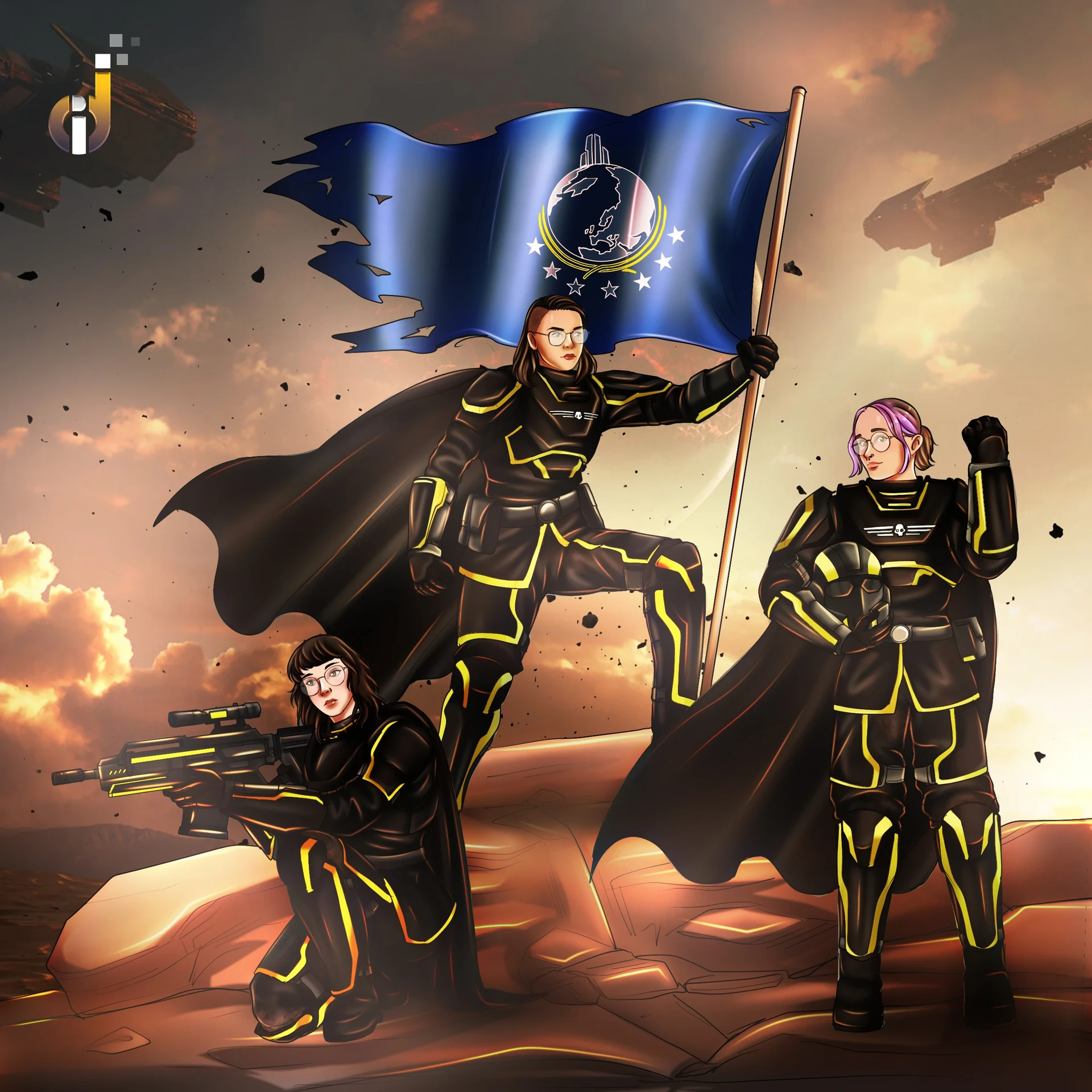 ArtStation - United under one banner, they rise as defenders of the stars!