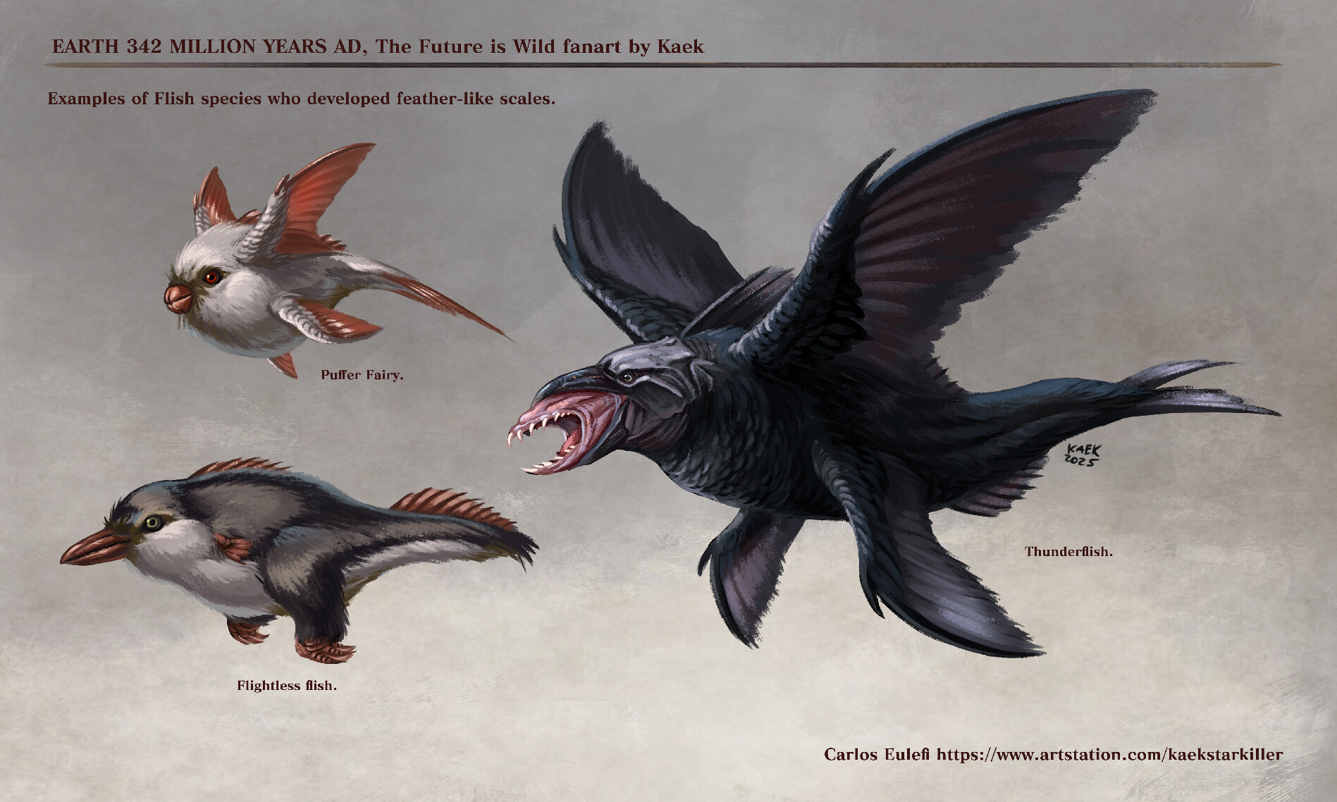 Carlos Eulefi - The Future is Wild fanart Earth 342 million years AD