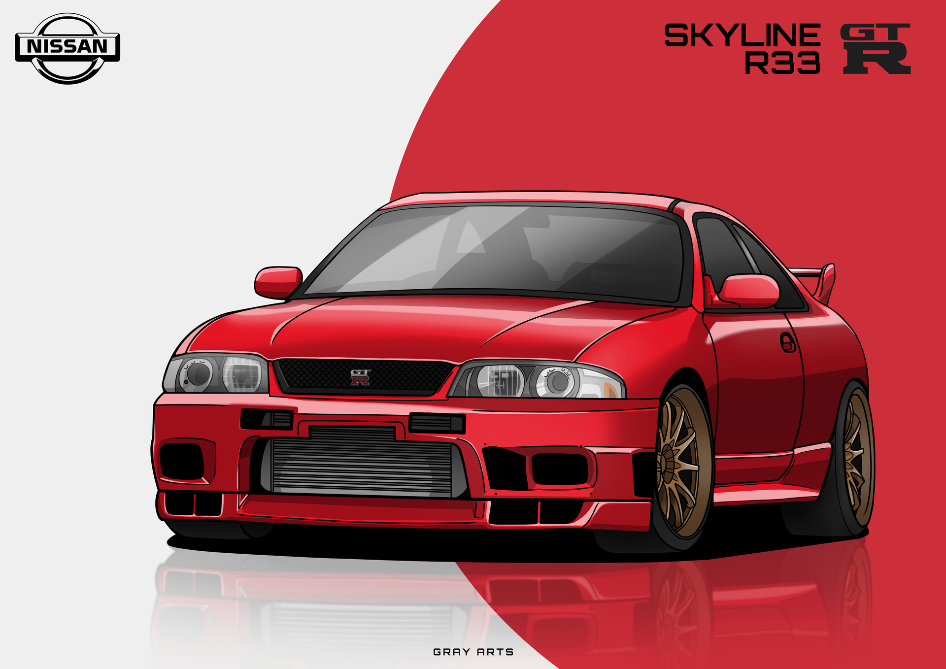 ArtStation - Nissan Skyline R33 GT-R – Digital Illustration