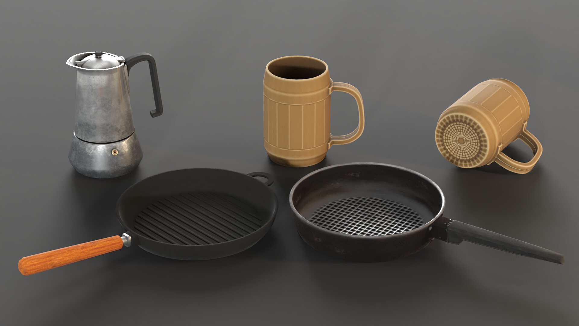 ArtStation - Frying pans props