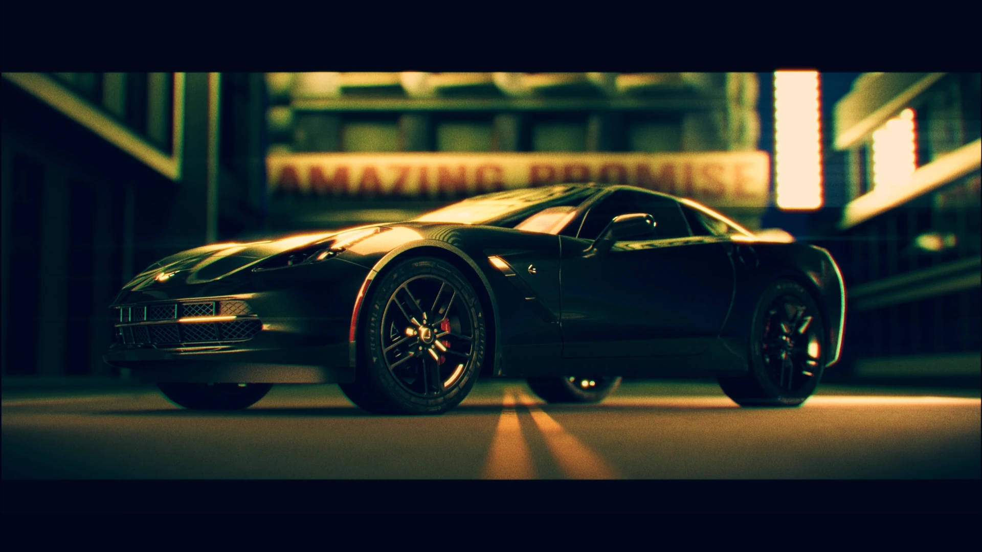 ArtStation - Night Drive – Corvette C7