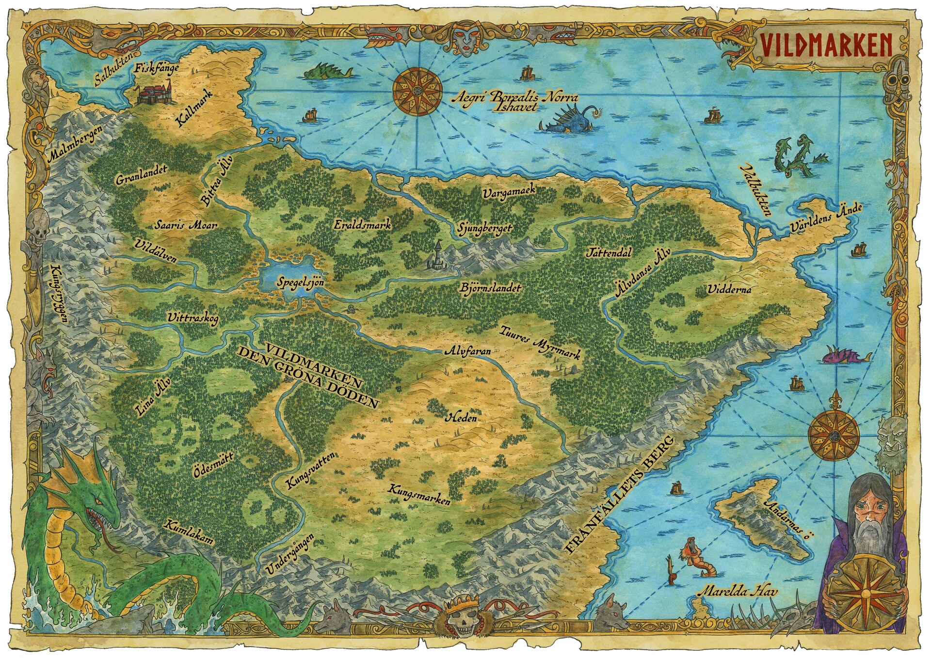 ArtStation - Map of the "Vildmarken" created for the new Dragonbane's ...