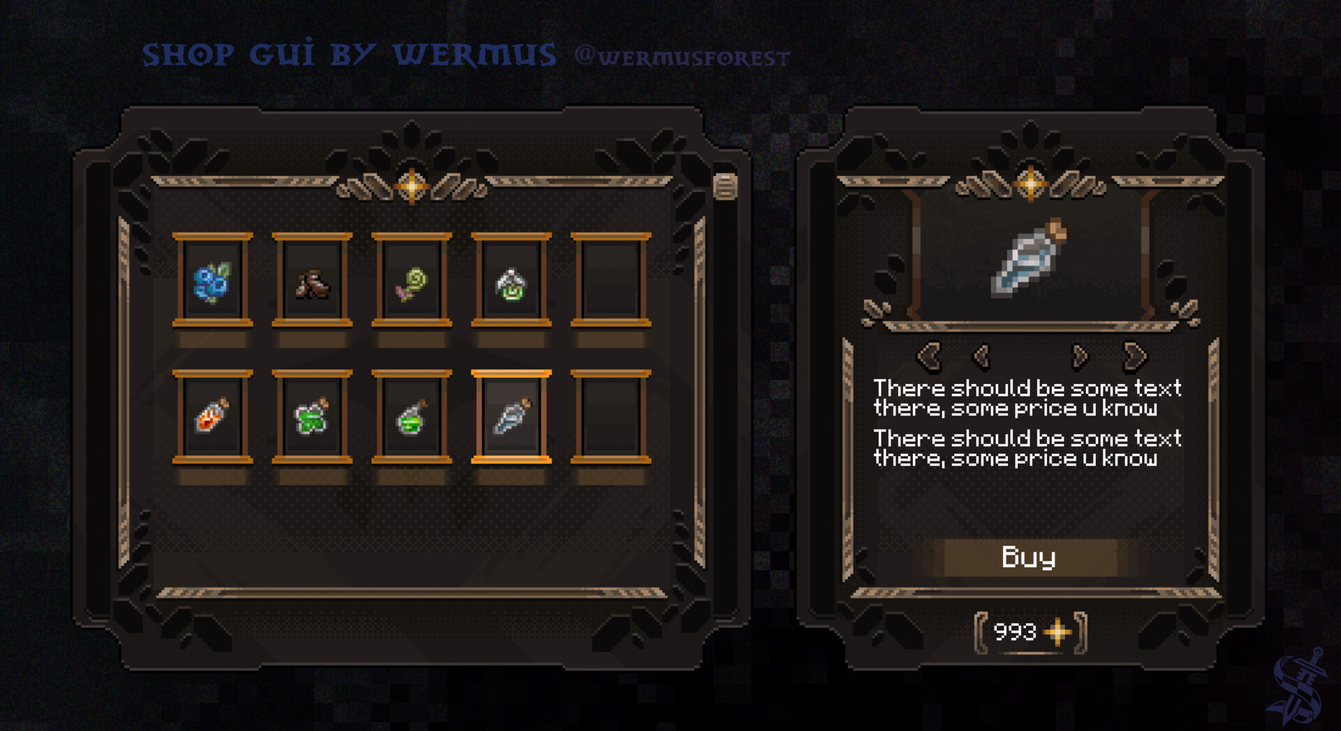 ArtStation - Shop gui with some items textures by wermus