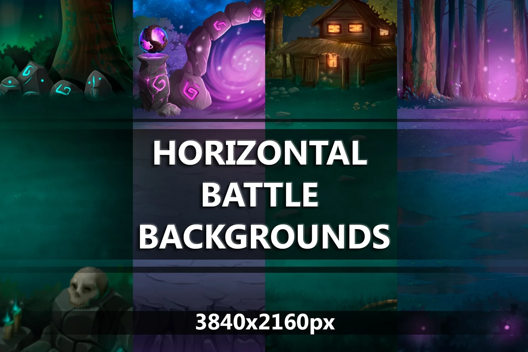 ArtStation - Horizontal Dark Magic Battle Backgrounds