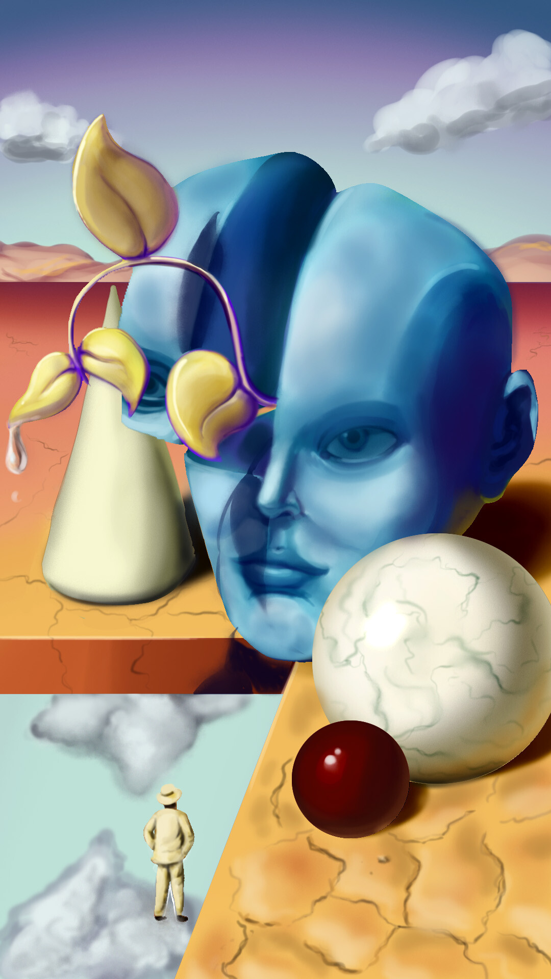 ArtStation - Surrealism Head over the Landscape
