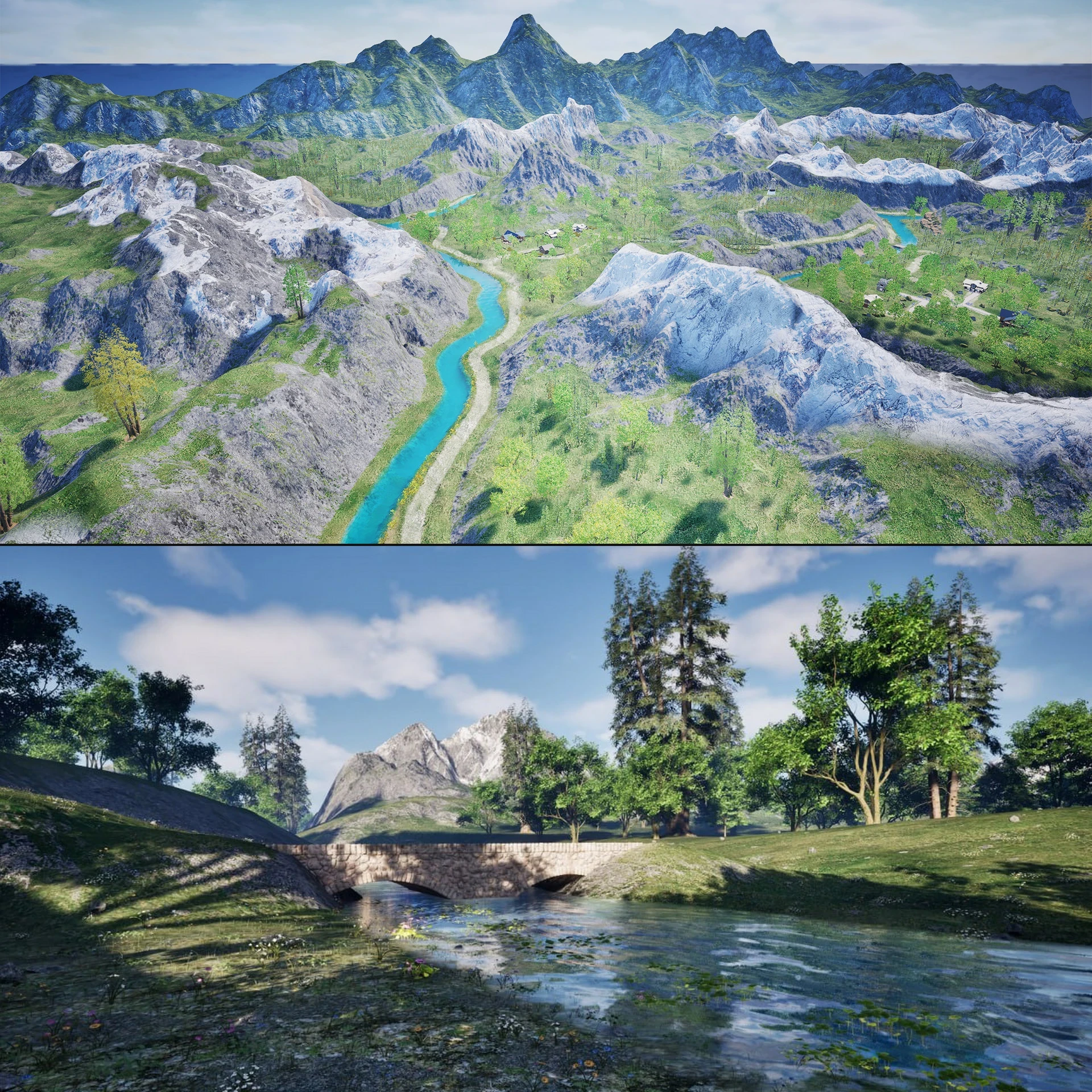 ArtStation - Mountain Riverlands & Arid Badlands Environment