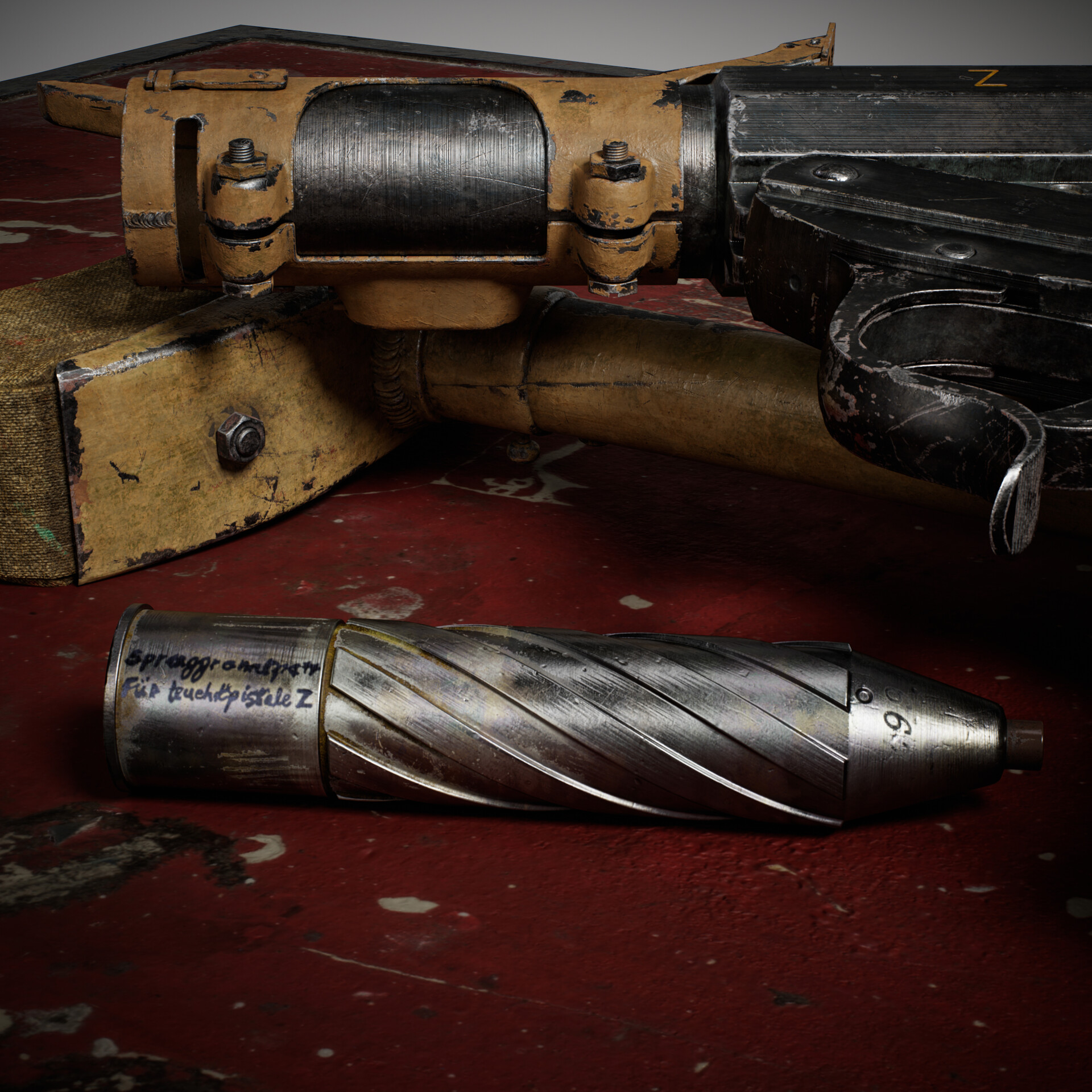 ArtStation - WW2 German Kampfpistole Z Flare Pistol Grenade Launcher