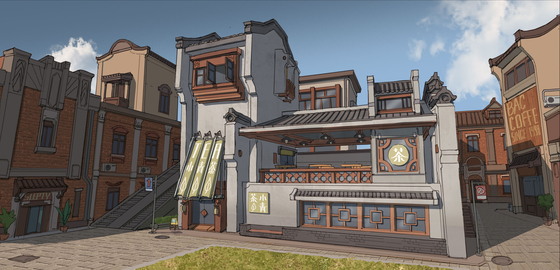 ArtStation - tea store and cafe