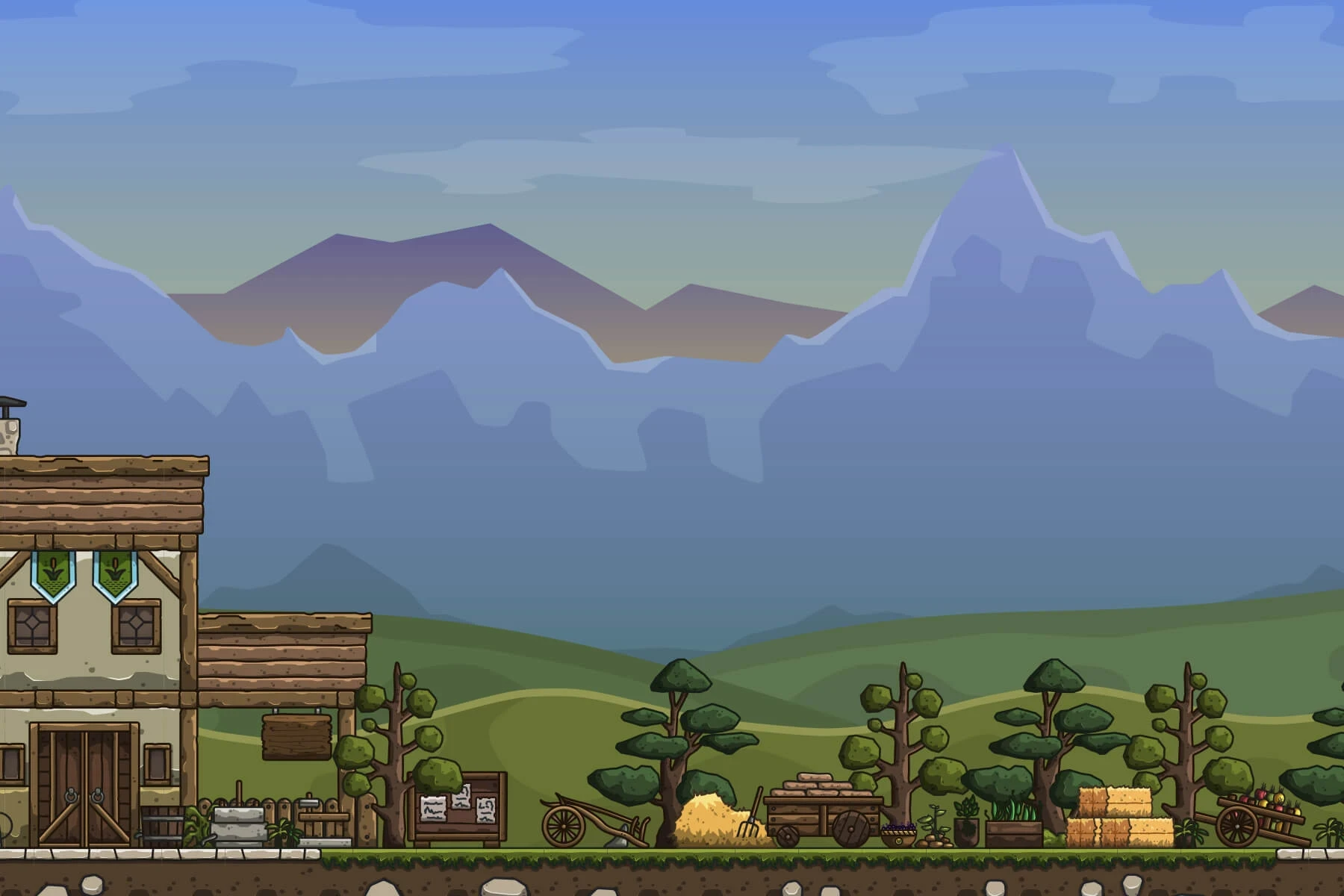 ArtStation - Free Medieval Field Work 2D Tileset for Platformer