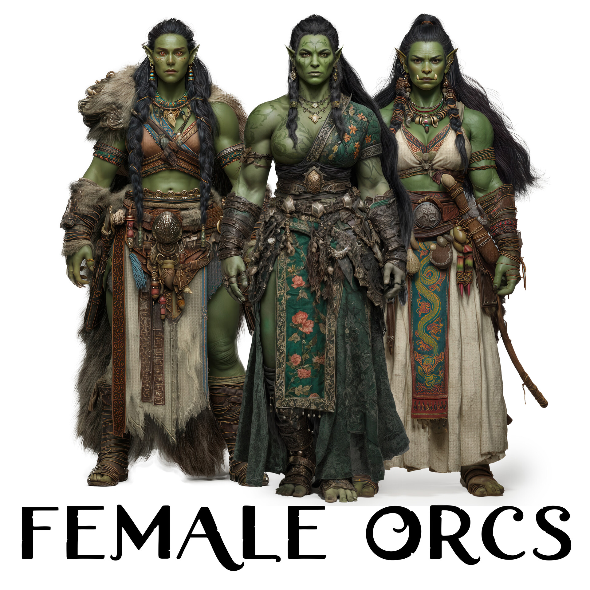 ArtStation - 400 Fantasy Female Orc Characters- Reference Image Pack v ...