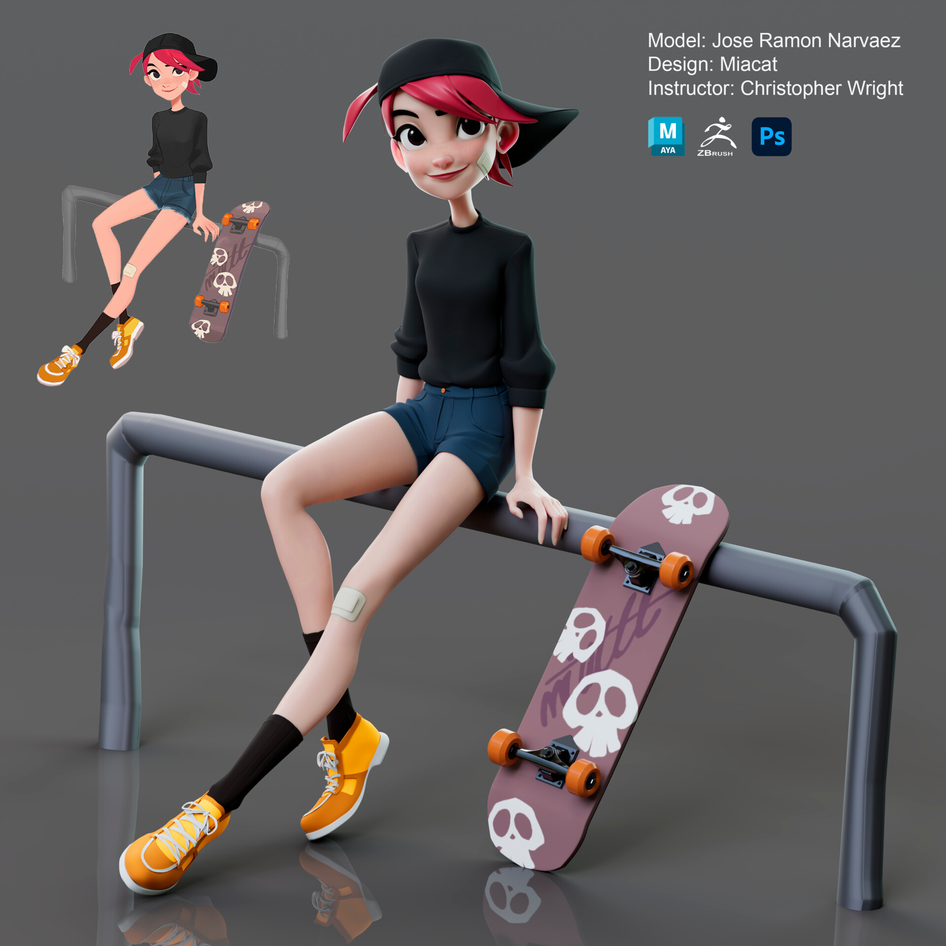 ArtStation - Skater girl