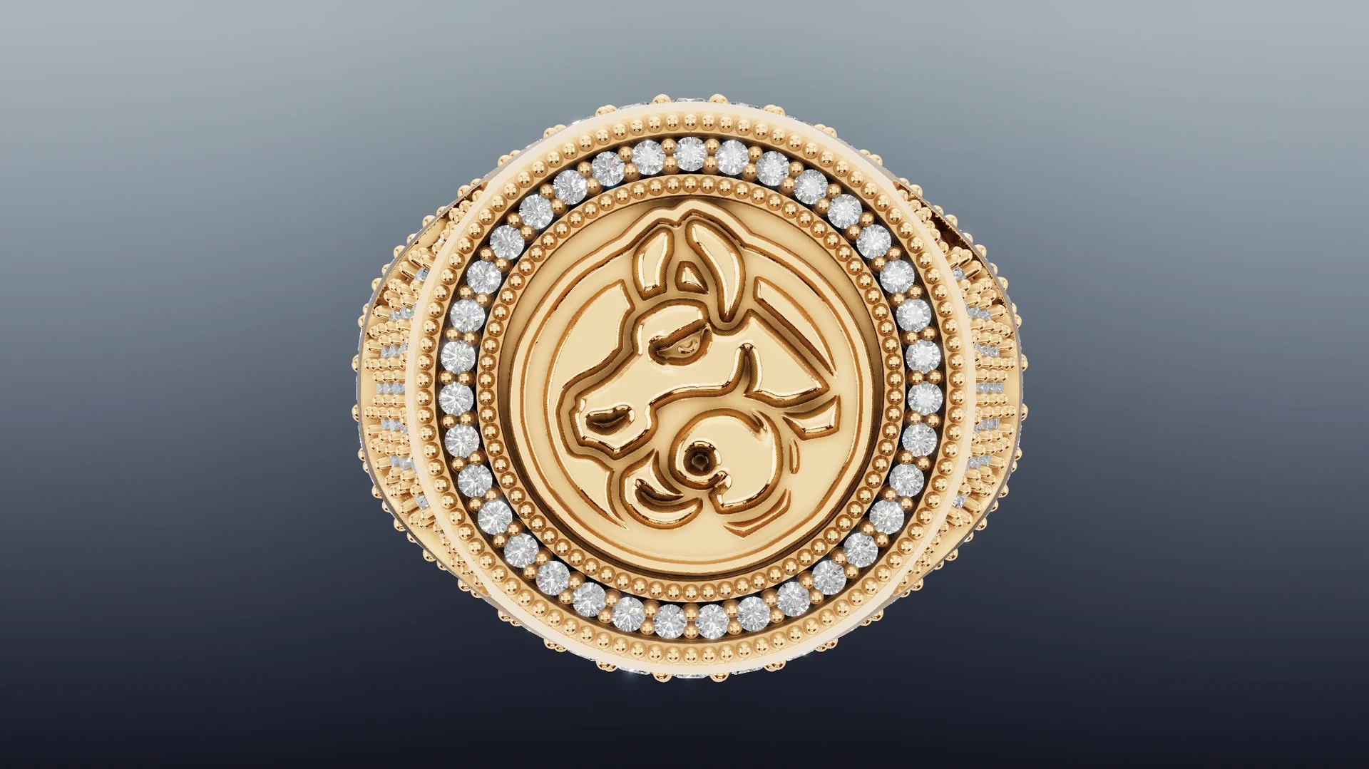 ArtStation - Signet Ring Sims Boxing Llama Inspired 14KY