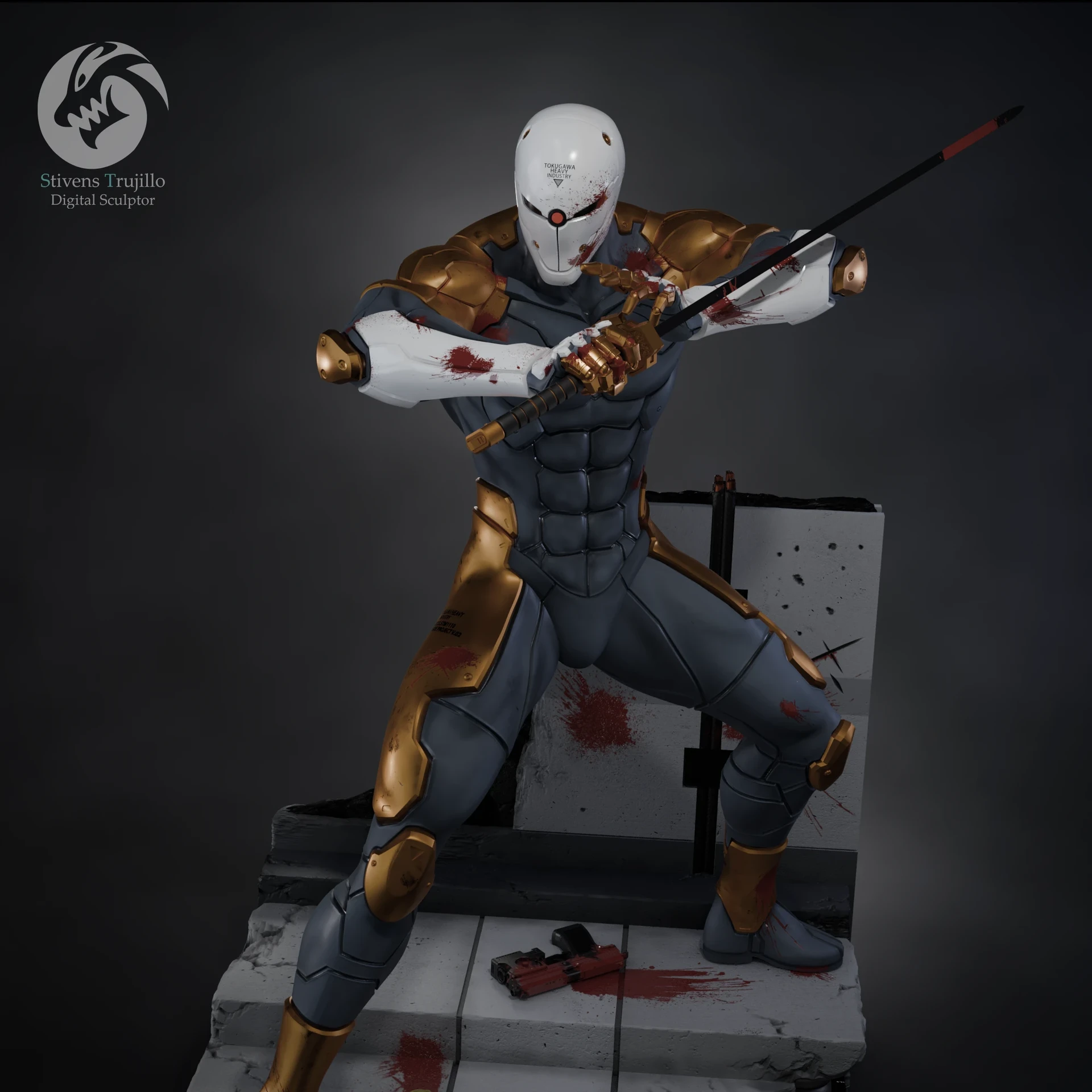 ArtStation - Grey Fox Cyborg Ninja v.2