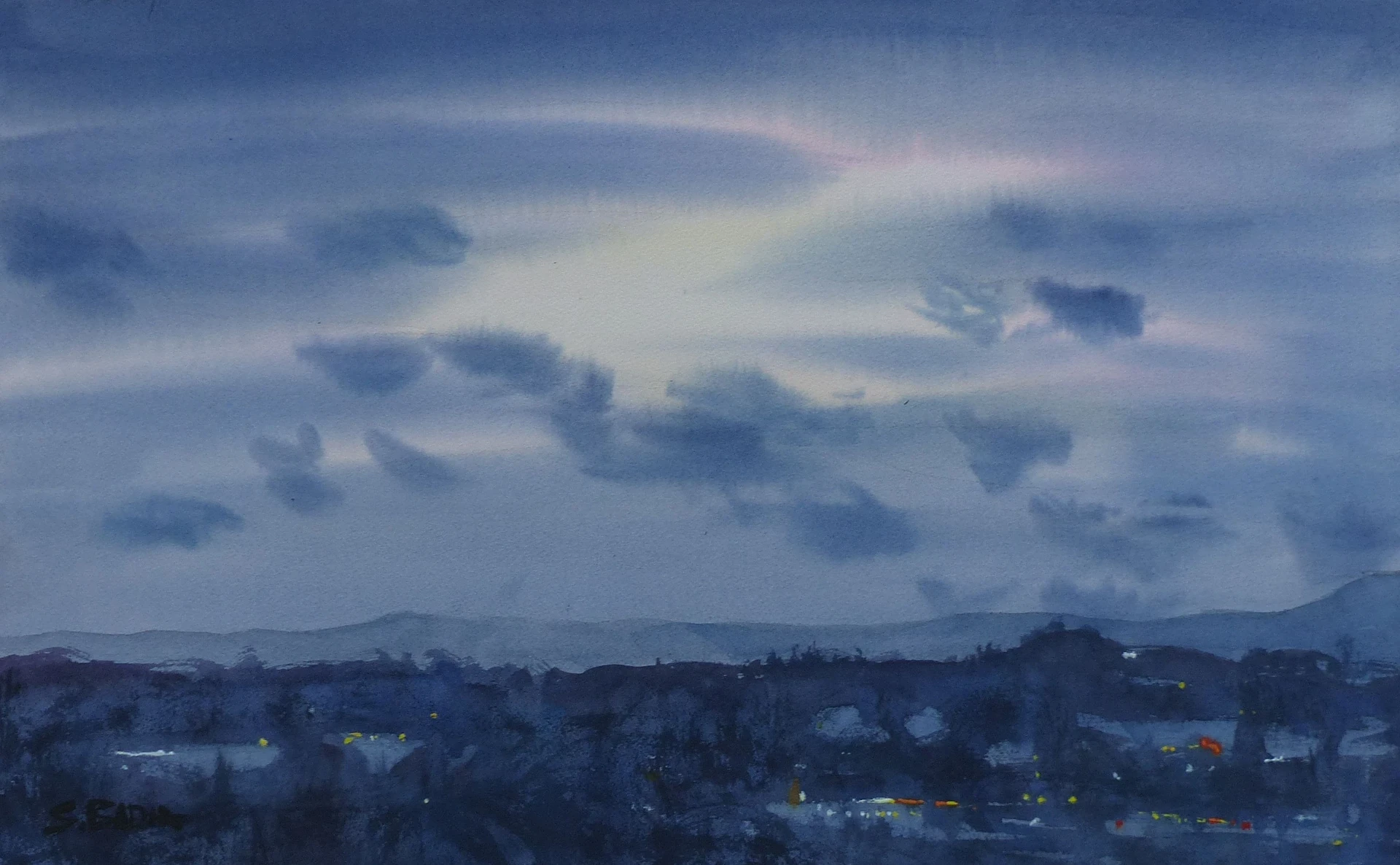 ArtStation - Sky study 2 - watercolor
