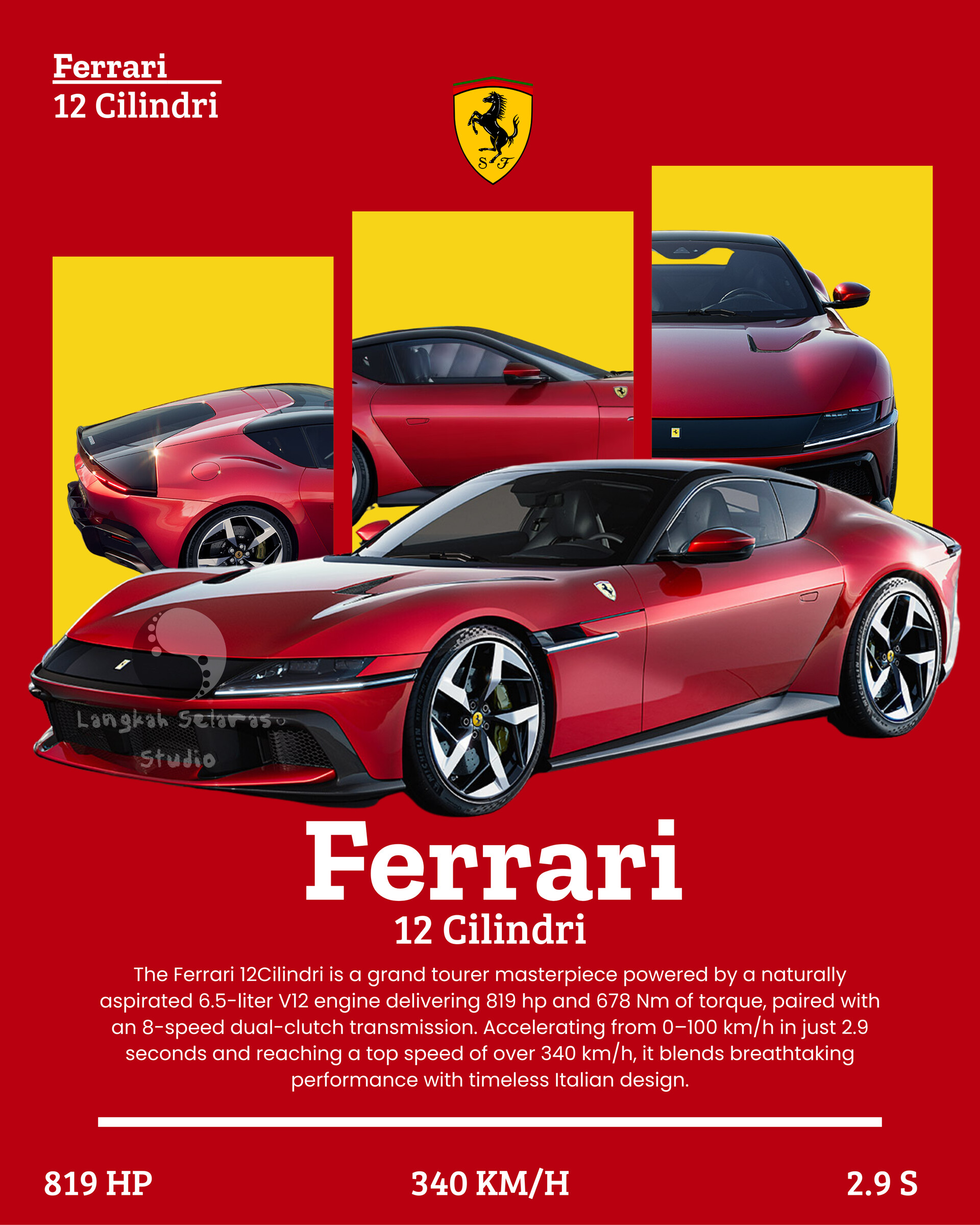 ArtStation - Ferrari 12Cilindri - Promotional Poster Design
