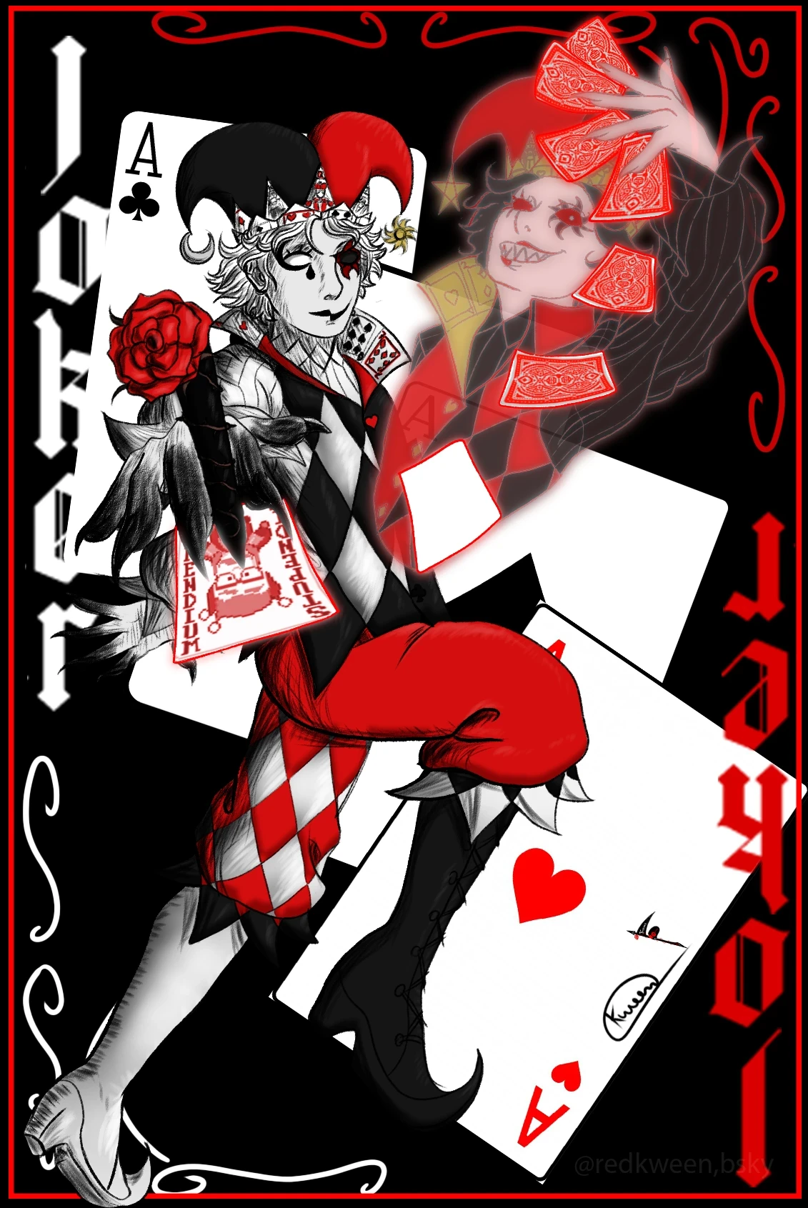 ArtStation - Red Sun of Hearts (Jester OC/Sona Comcept)