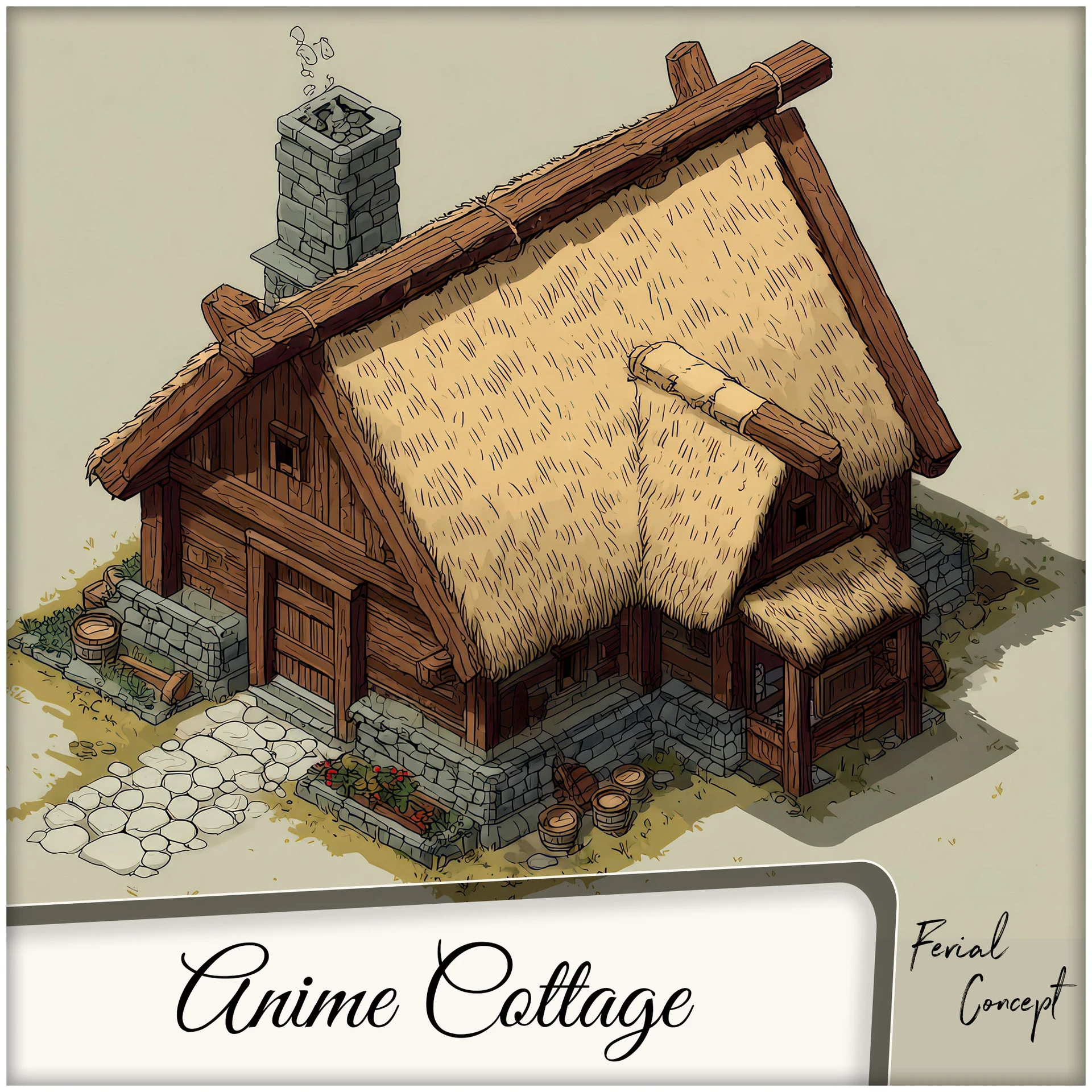ArtStation - 🔹220 Anime Cottage - Isometric Reference Image Pack v.37 |4K|
